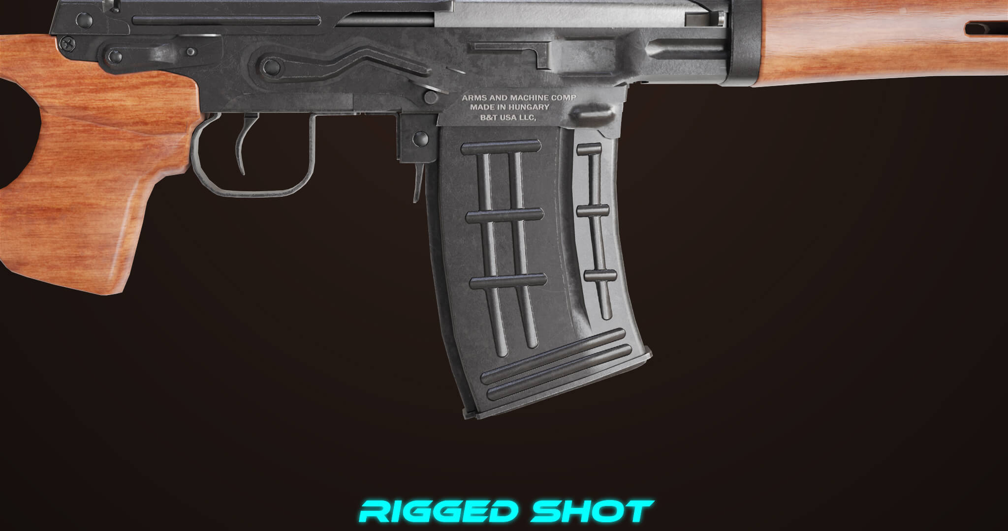 Sniper Rifle 01 Wood Rig All PBR Unity UE Textures - 3D Model by Eight ...