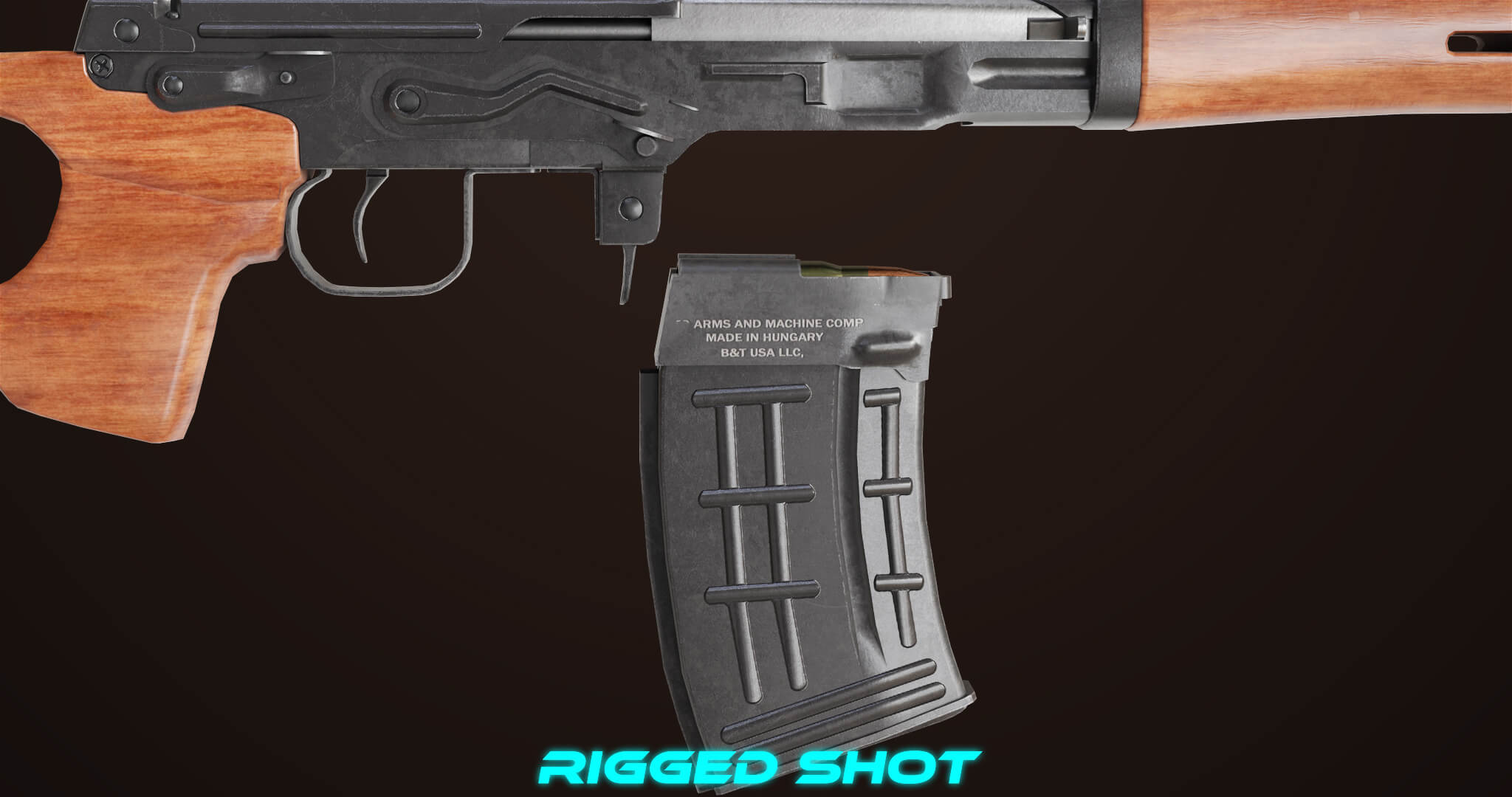 Sniper Rifle 01 Wood Rig All PBR Unity UE Textures - 3D Model by Eight ...