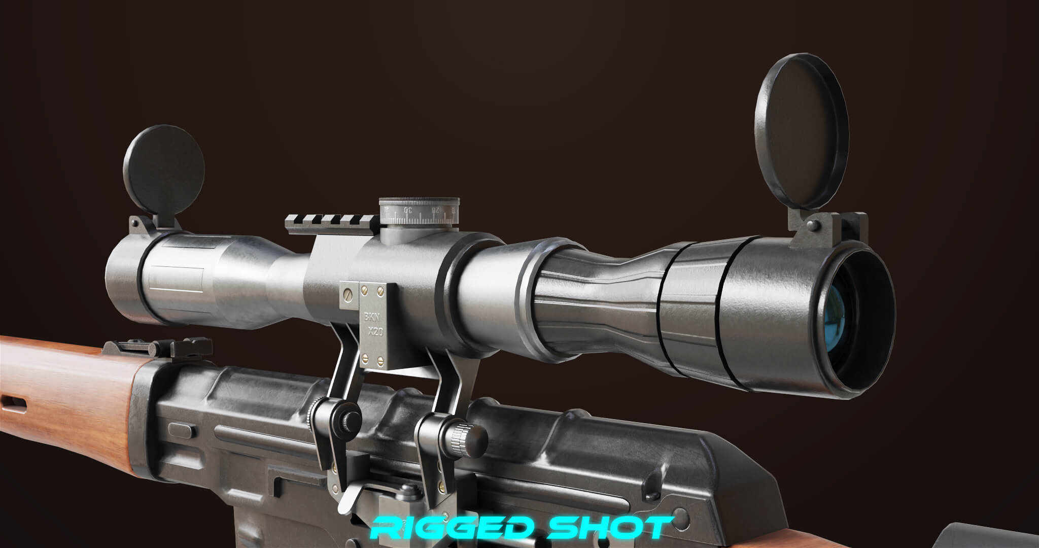 Sniper Rifle 01 Wood Rig All PBR Unity UE Textures - 3D Model by Eight ...