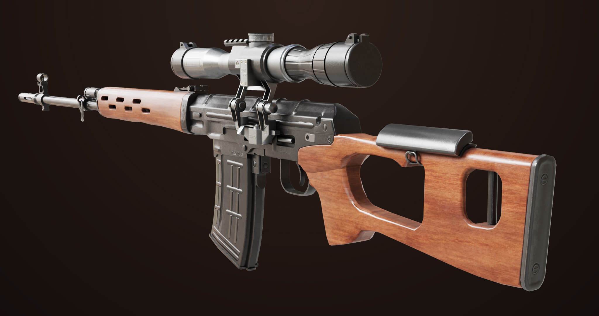 Sniper Rifle 01 Wood Rig All PBR Unity UE Textures - 3D Model by Eight ...
