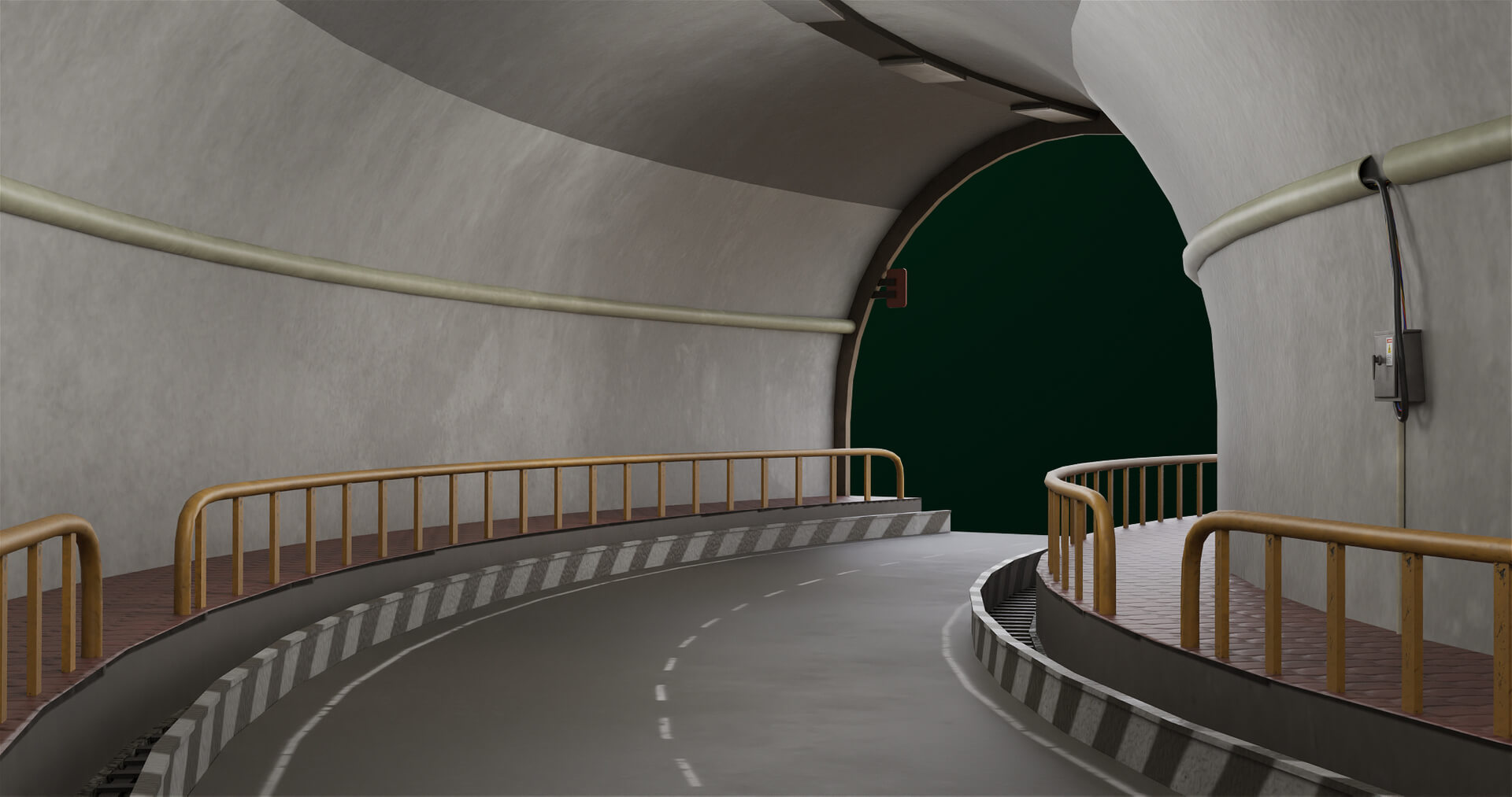 Subway Road Tunnel 03 All PBR Unity UE Textures Included - 3D Model by Eight Vertex