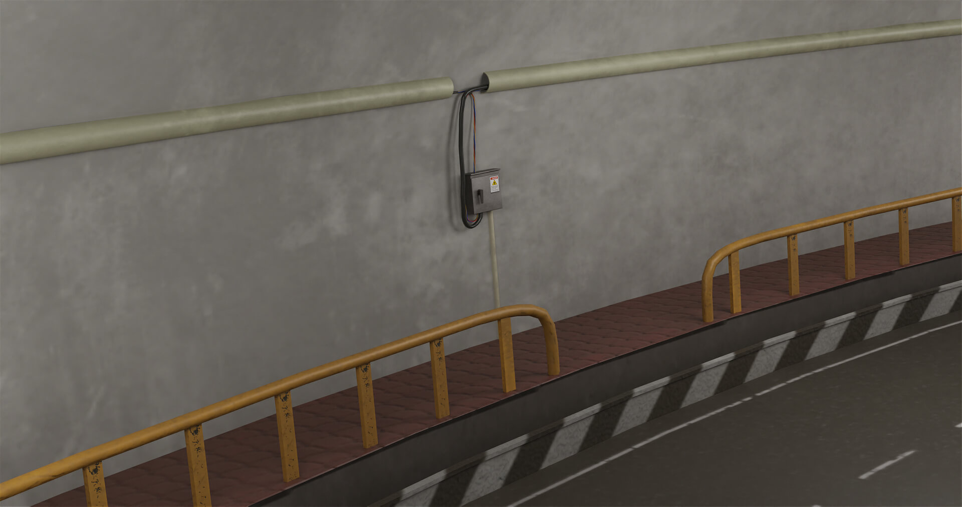 Subway Road Tunnel 03 All PBR Unity UE Textures Included - 3D Model by ...