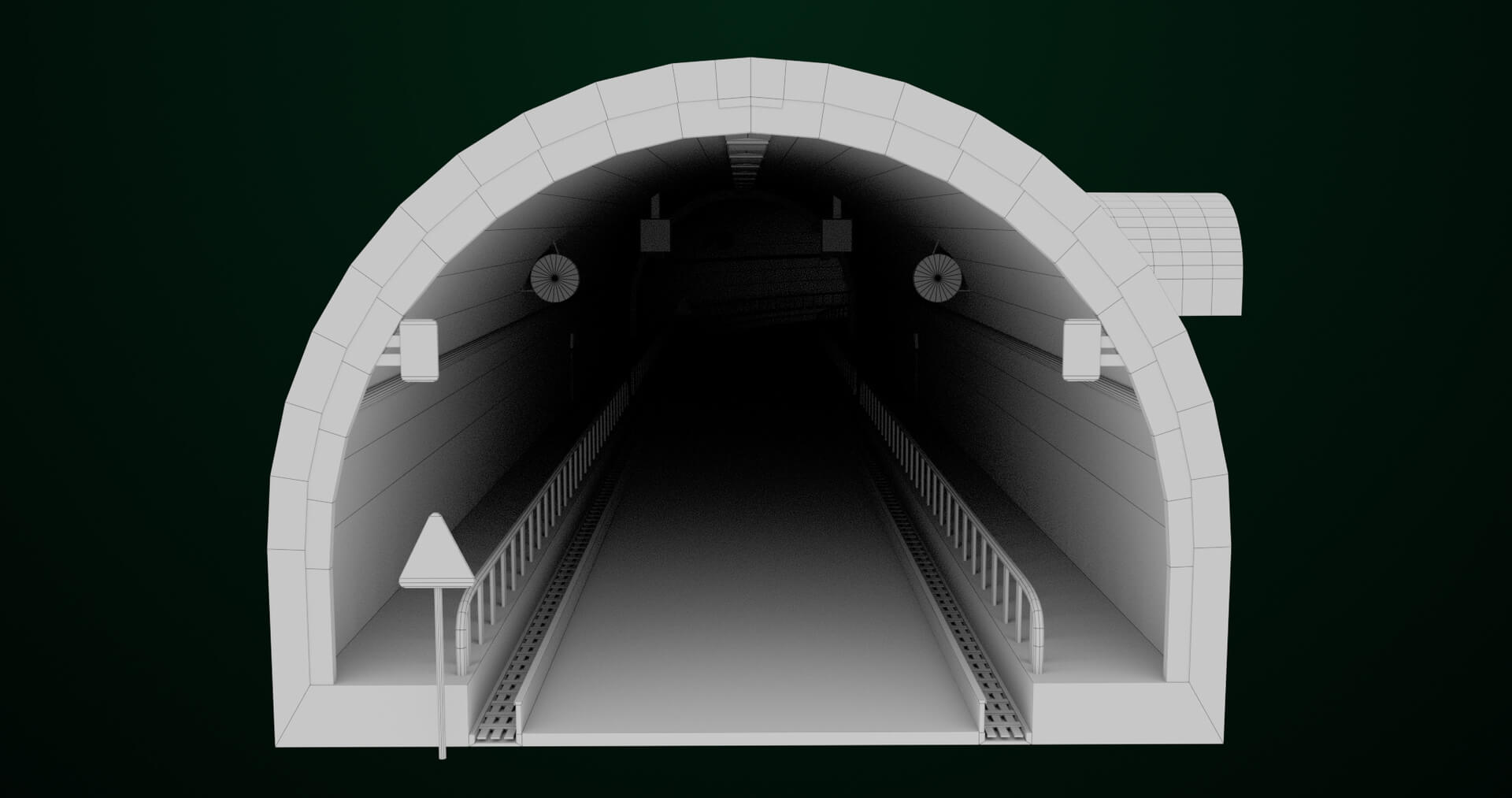 Subway Road Tunnel 03 All PBR Unity UE Textures Included - 3D Model by ...