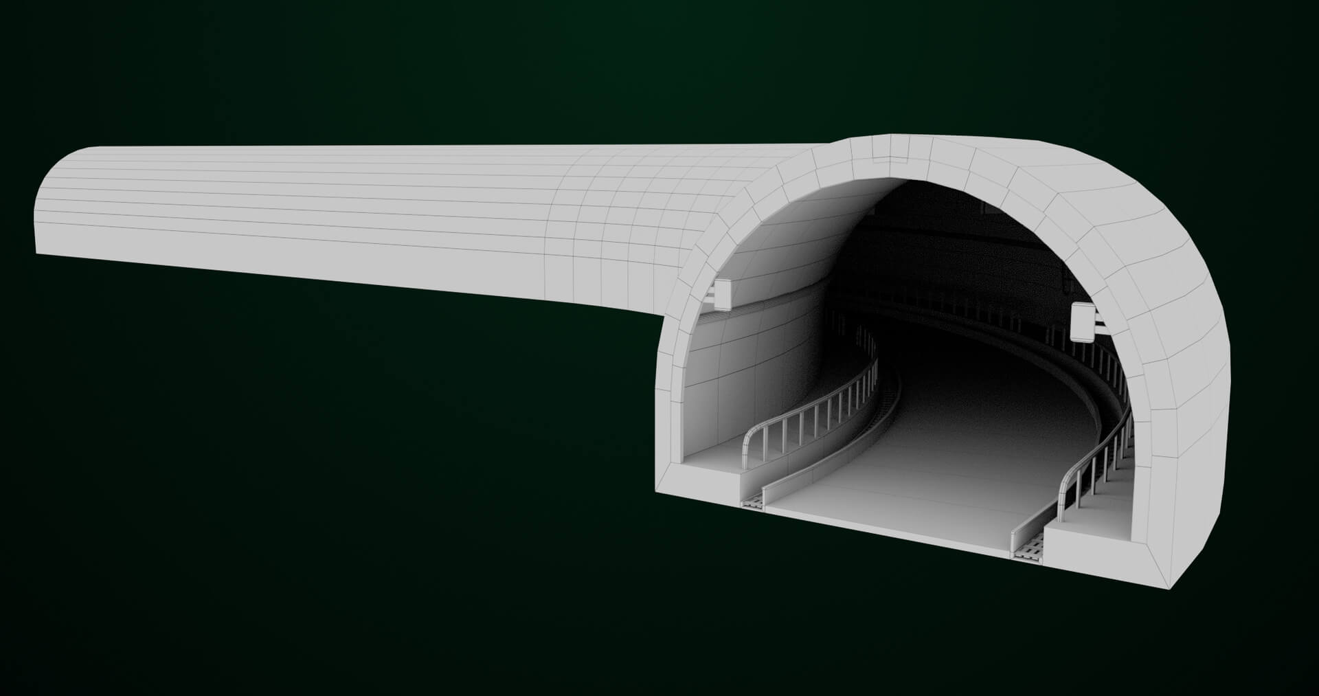 Subway Road Tunnel 03 All PBR Unity UE Textures Included - 3D Model by ...