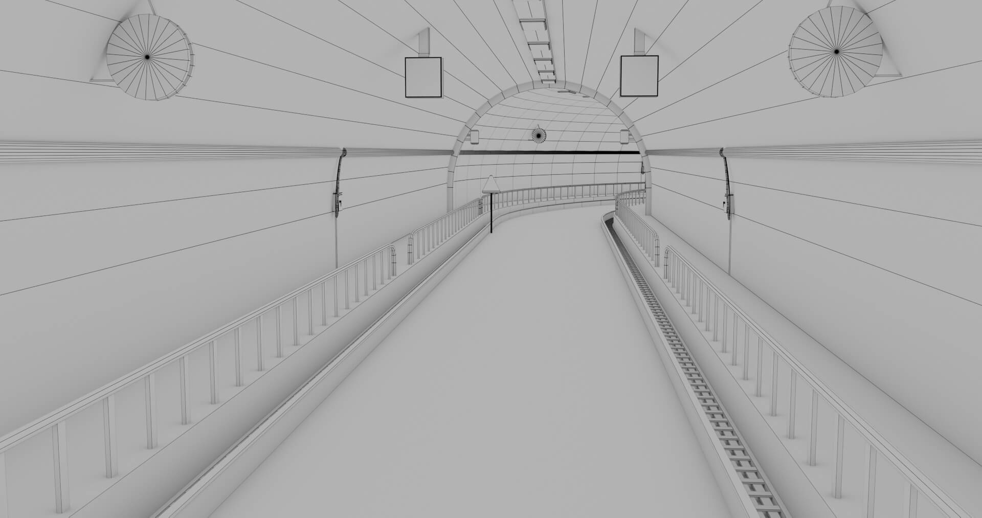 Subway Road Tunnel 03 All PBR Unity UE Textures Included - 3D Model by ...