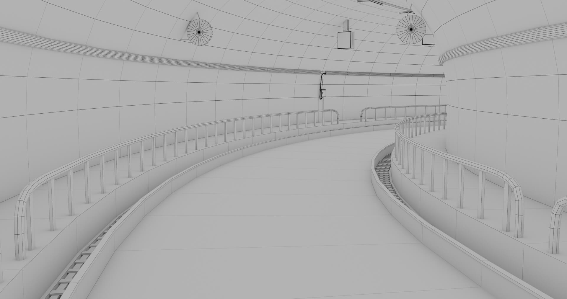 Subway Road Tunnel 03 All PBR Unity UE Textures Included - 3D Model by ...