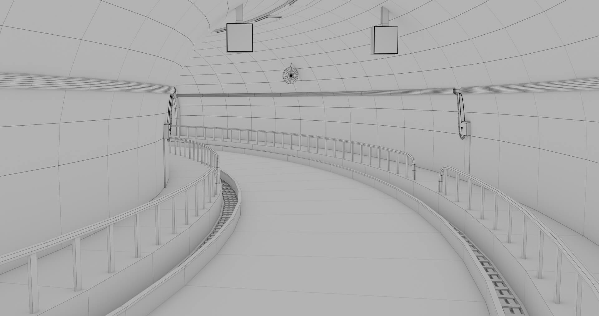 Subway Road Tunnel 03 All PBR Unity UE Textures Included - 3D Model by ...