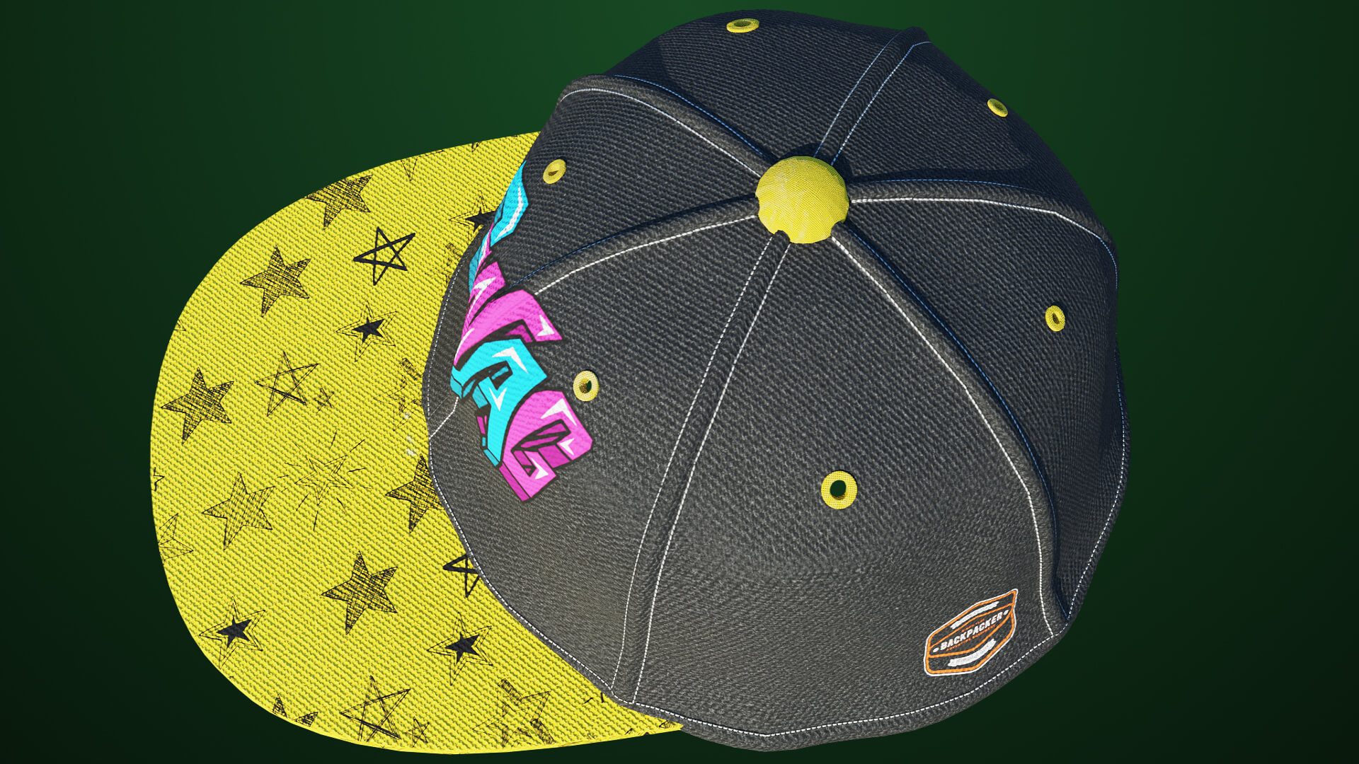 Swag Cap All PBR Unity UE Textures Included - 3D Model by Eight Vertex