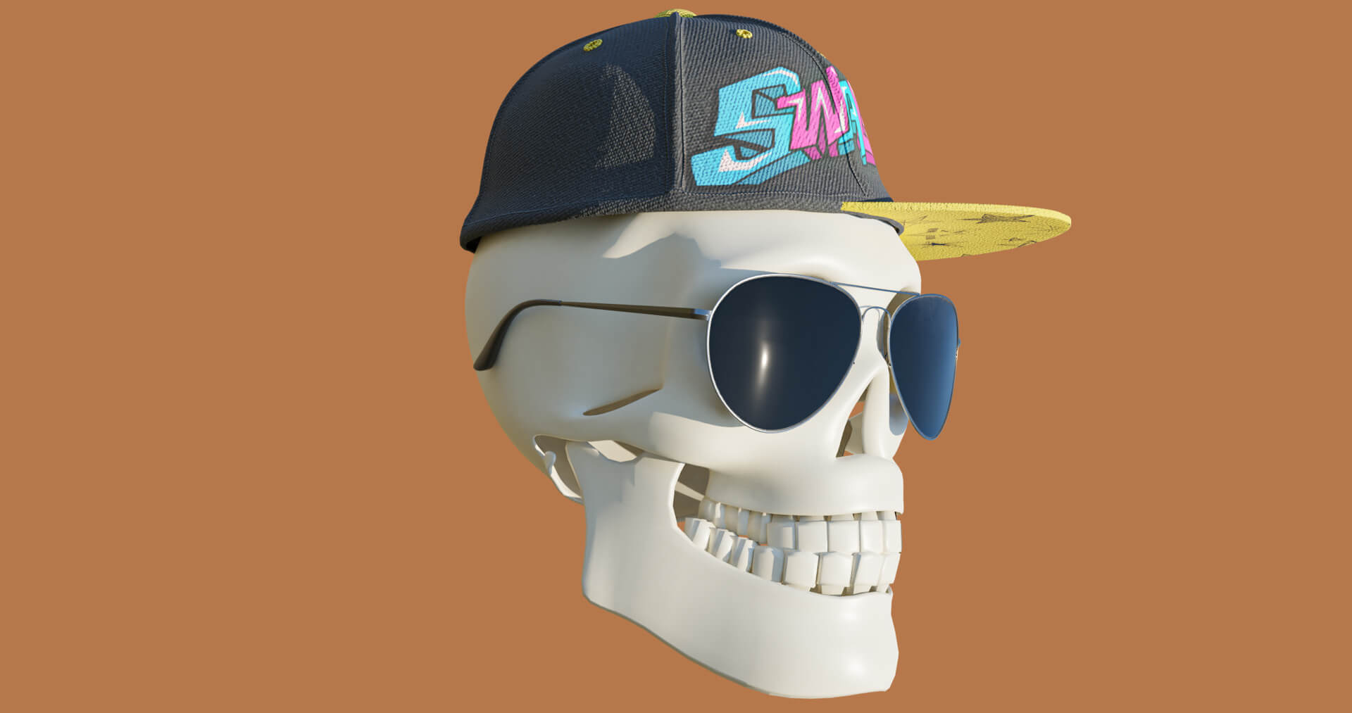 Swag Skull Game Ready With PBR Unity UE Textures - 3D Model by Eight Vertex