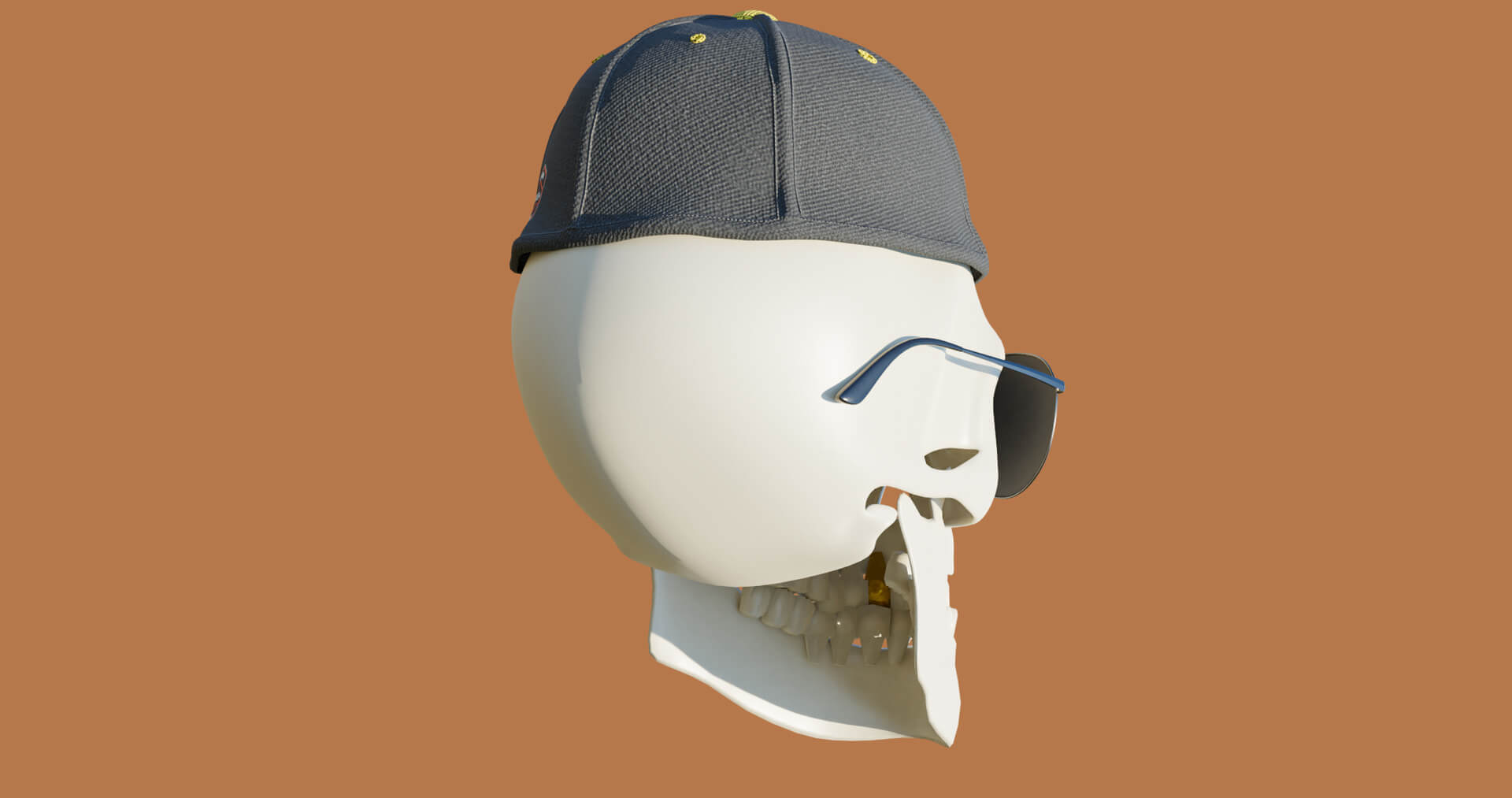 Swag Skull Game Ready With PBR Unity UE Textures - 3D Model by Eight Vertex