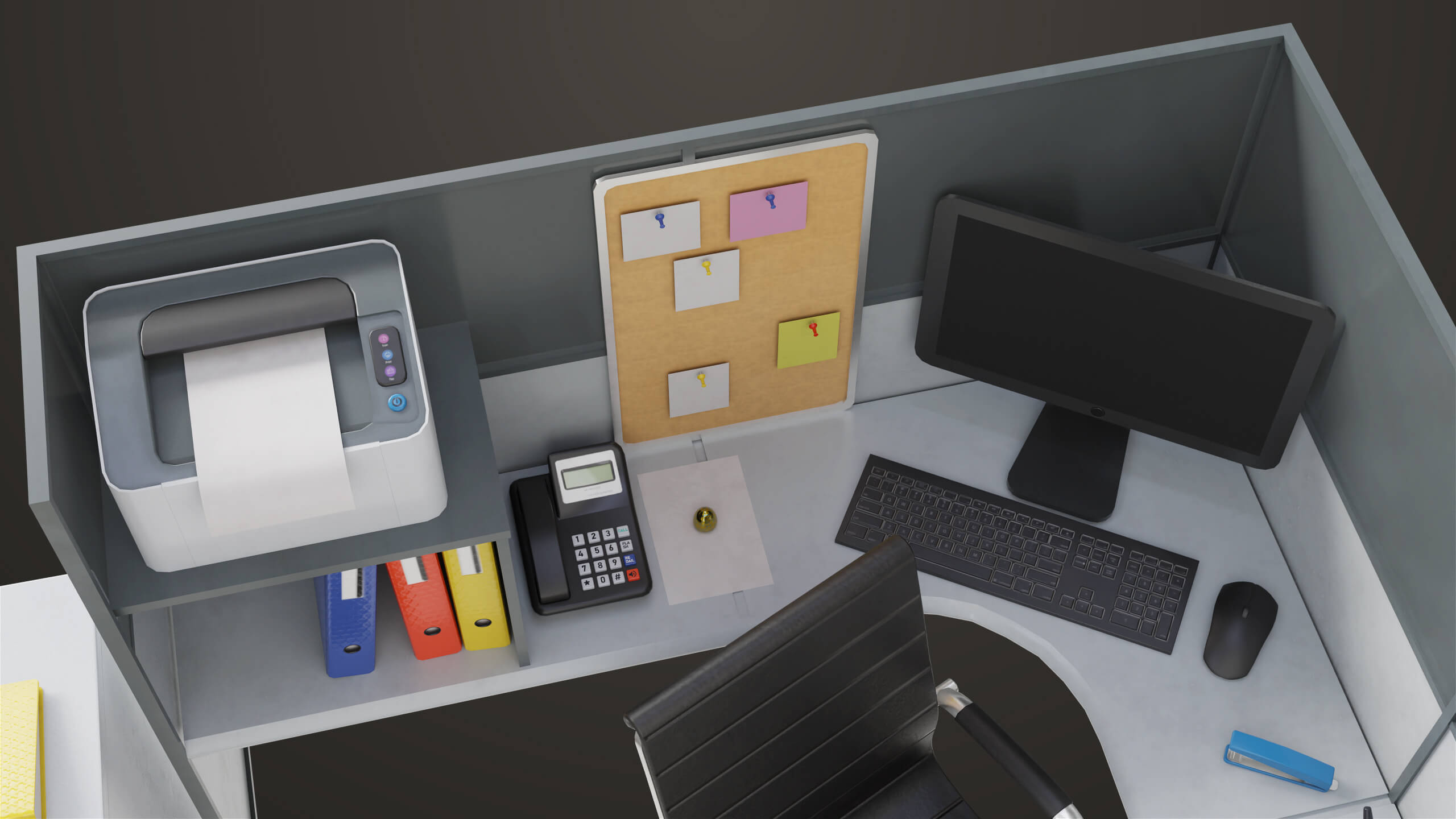 Office Desk Props Single Mat All PBR Unity UE Textures - 3D Model by ...