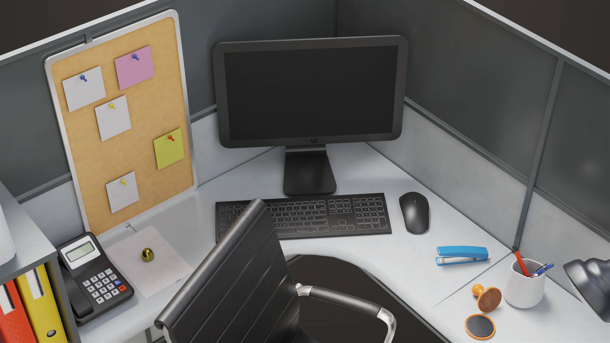 Office Desk Props Single Mat All PBR Unity UE Textures - 3D Model by ...