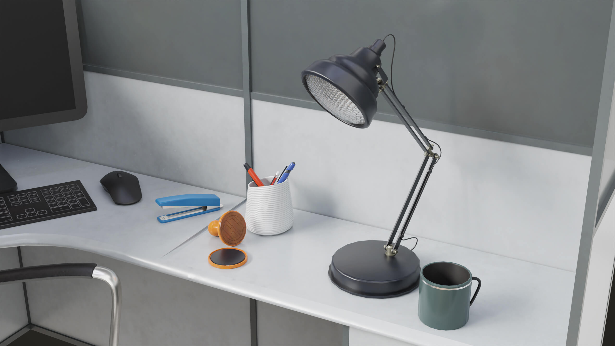 Office Desk Props Single Mat All PBR Unity UE Textures - 3D Model by ...