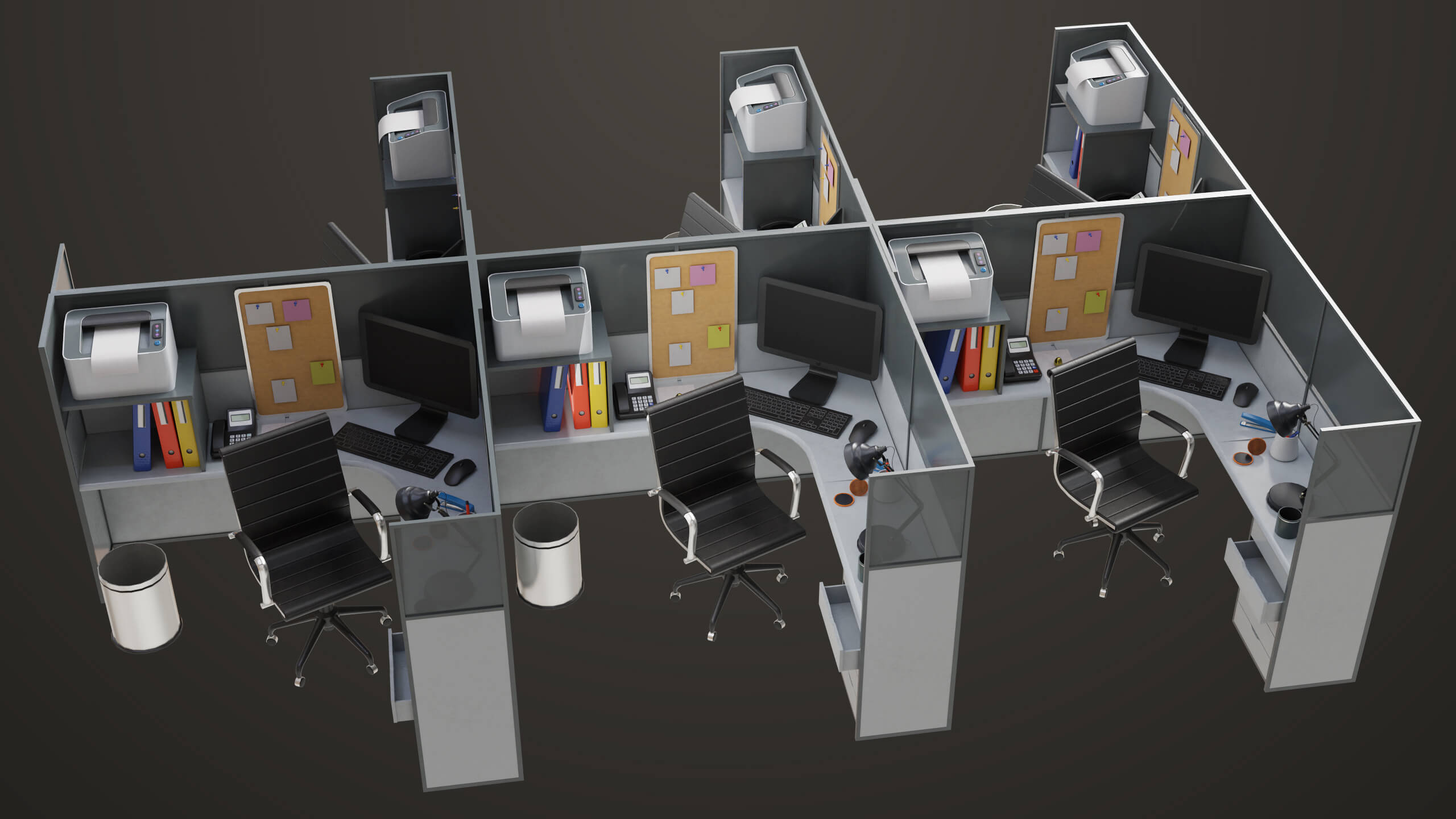 Office Desk Props Single Mat All PBR Unity UE Textures - 3D Model by ...