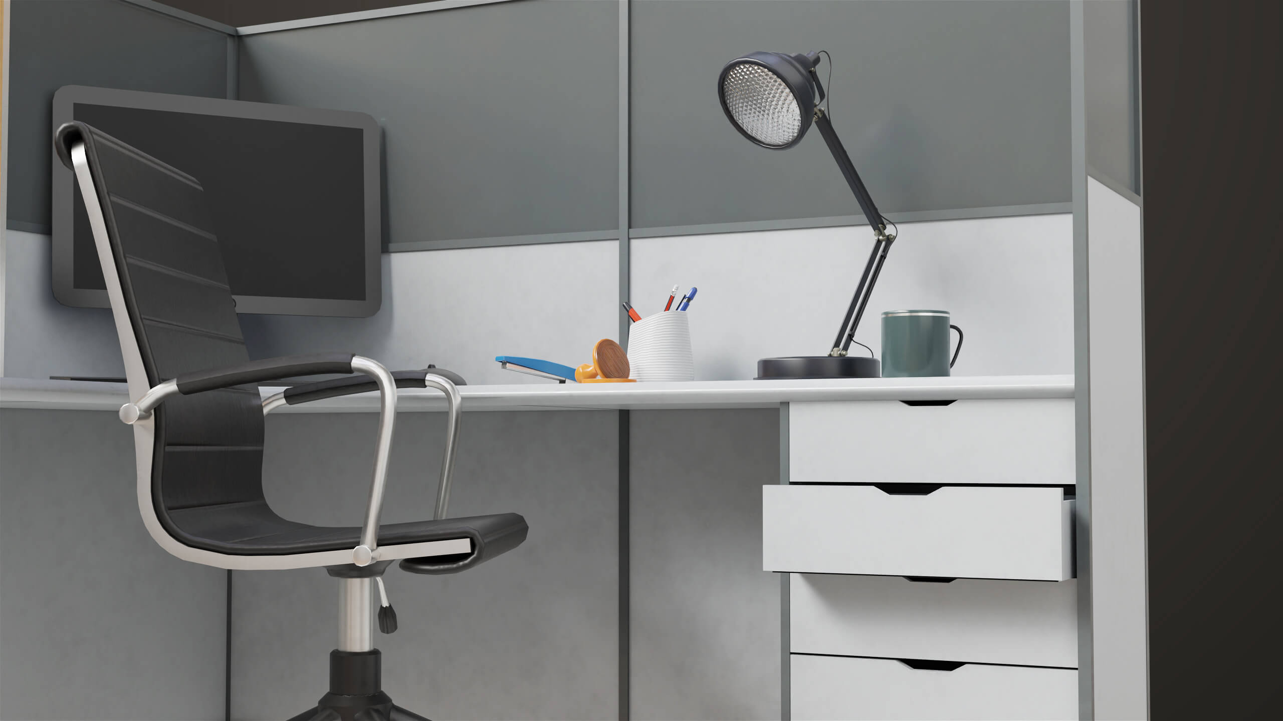 Office Desk Props Single Mat All PBR Unity UE Textures - 3D Model by ...