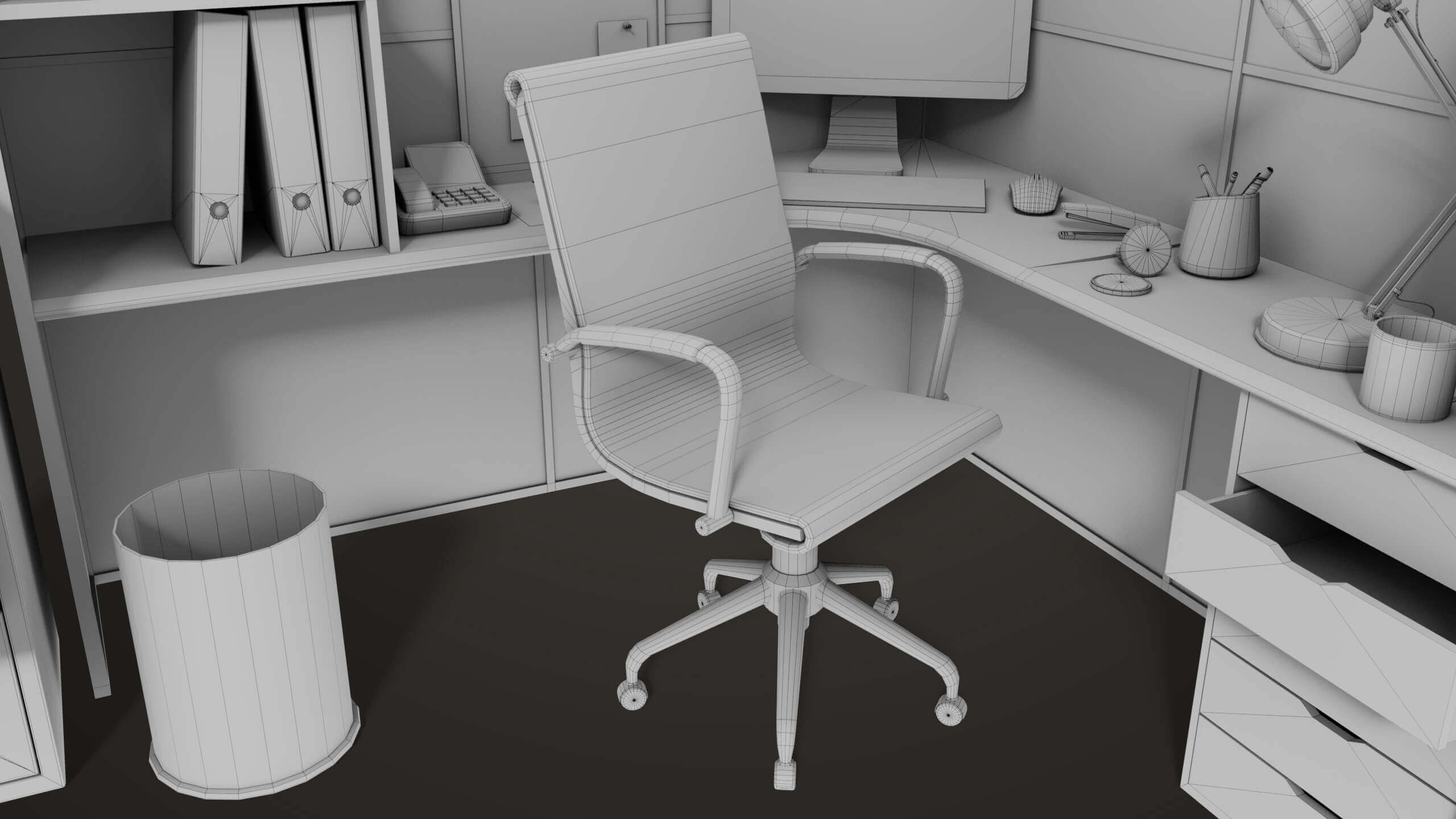 Office Desk Props Single Mat All PBR Unity UE Textures - 3D Model by ...