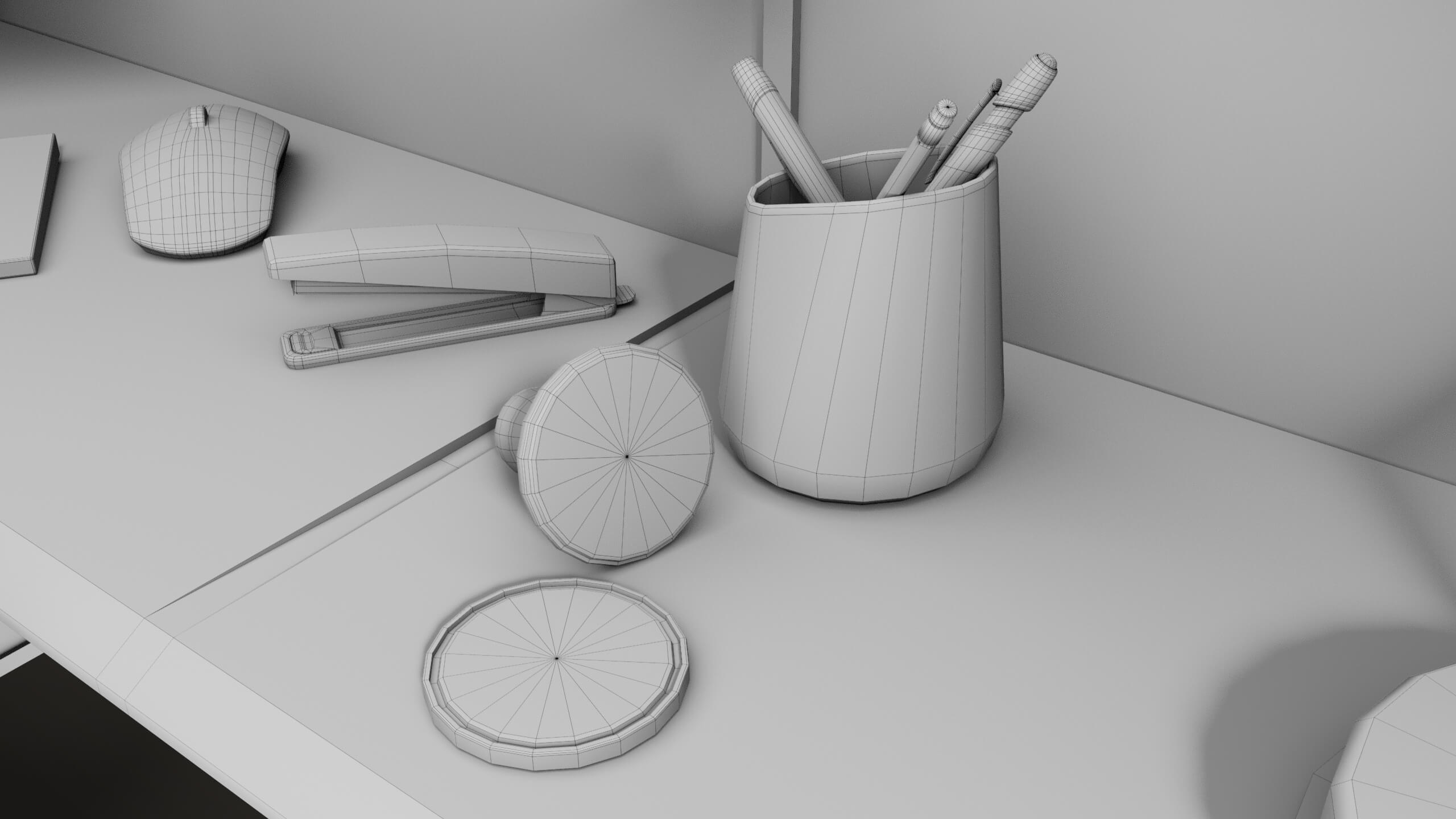 Office Desk Props Single Mat All PBR Unity UE Textures - 3D Model by ...