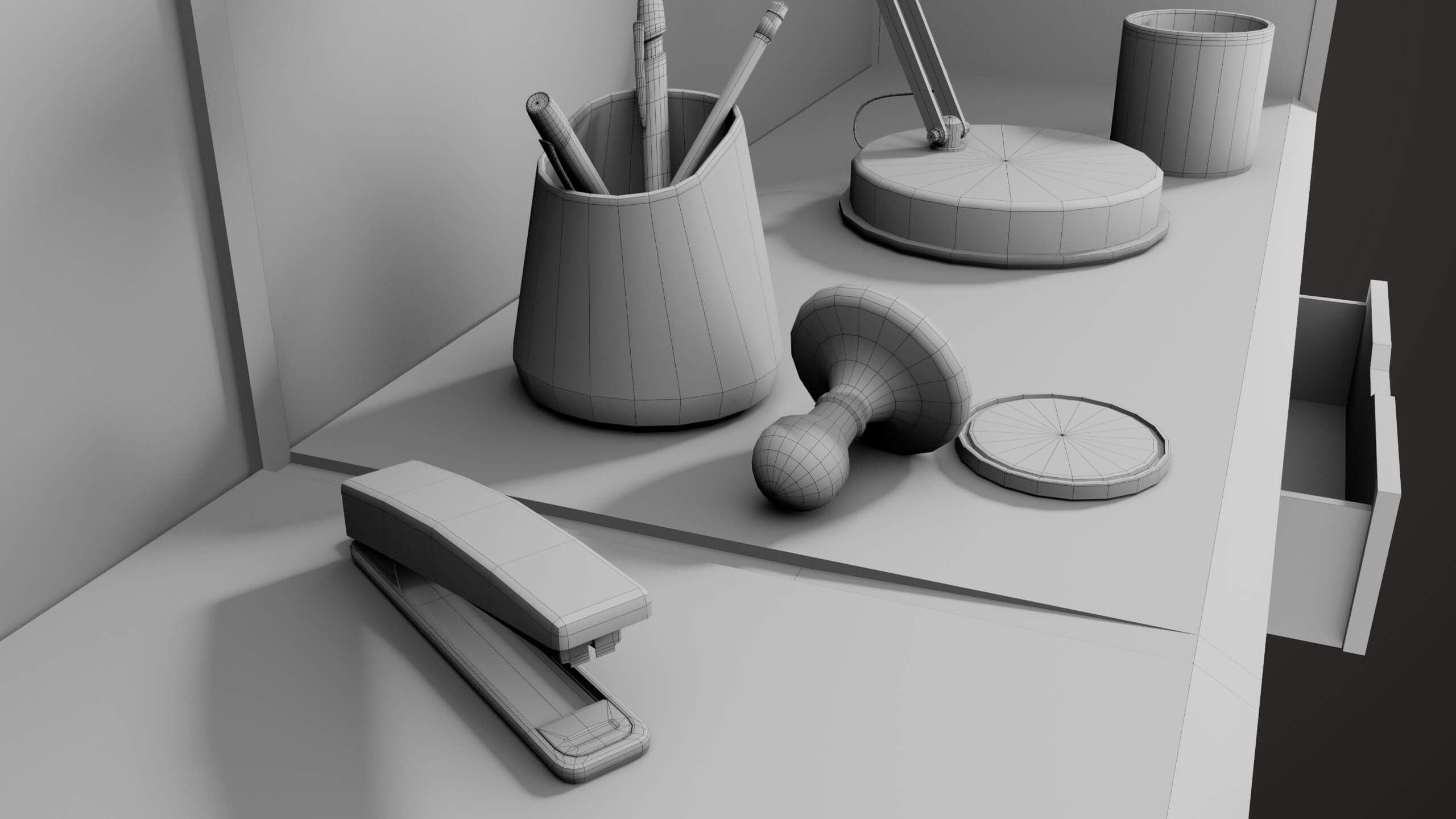 Office Desk Props Single Mat All PBR Unity UE Textures - 3D Model by ...