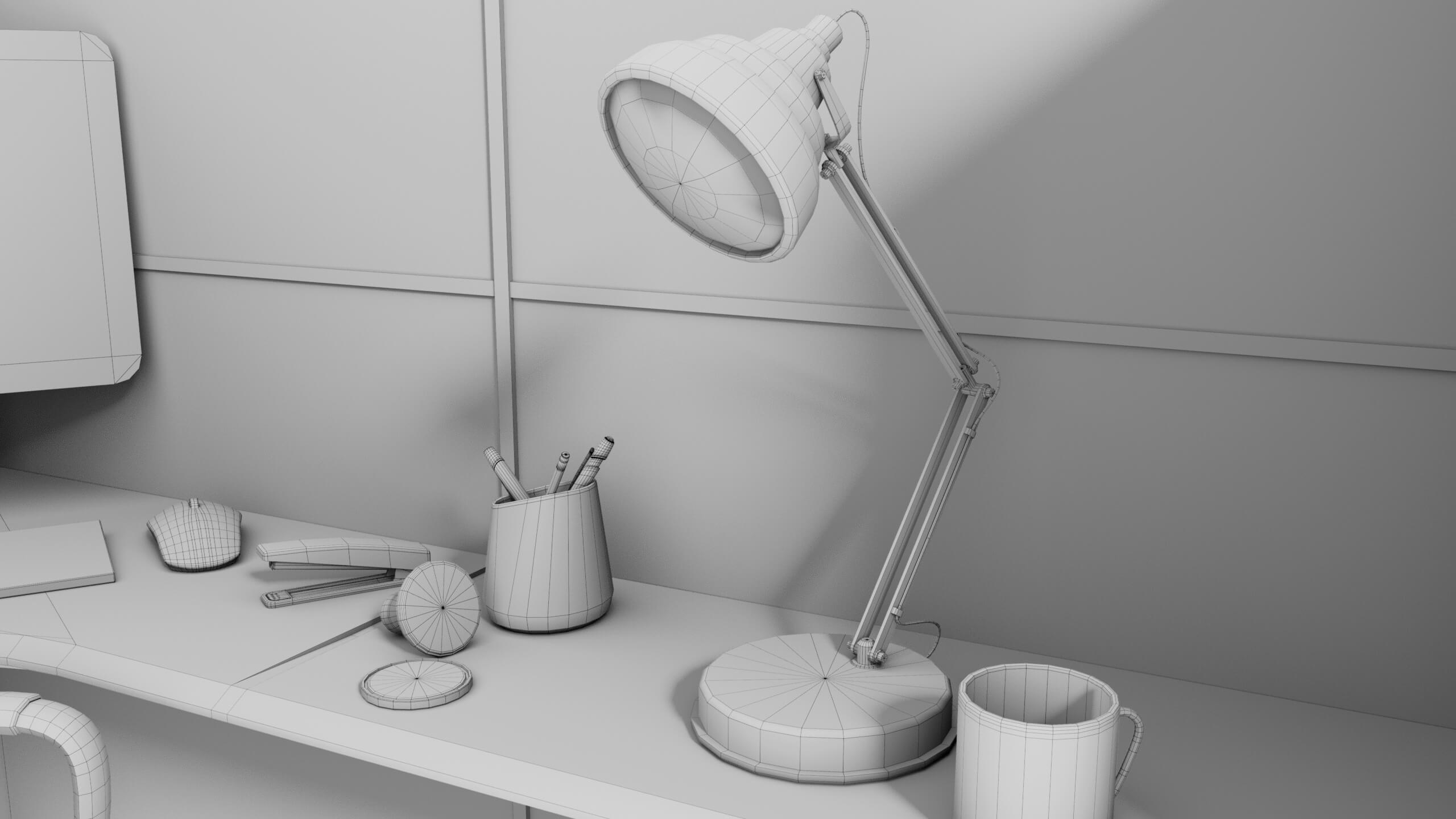 Office Desk Props Single Mat All PBR Unity UE Textures - 3D Model by ...