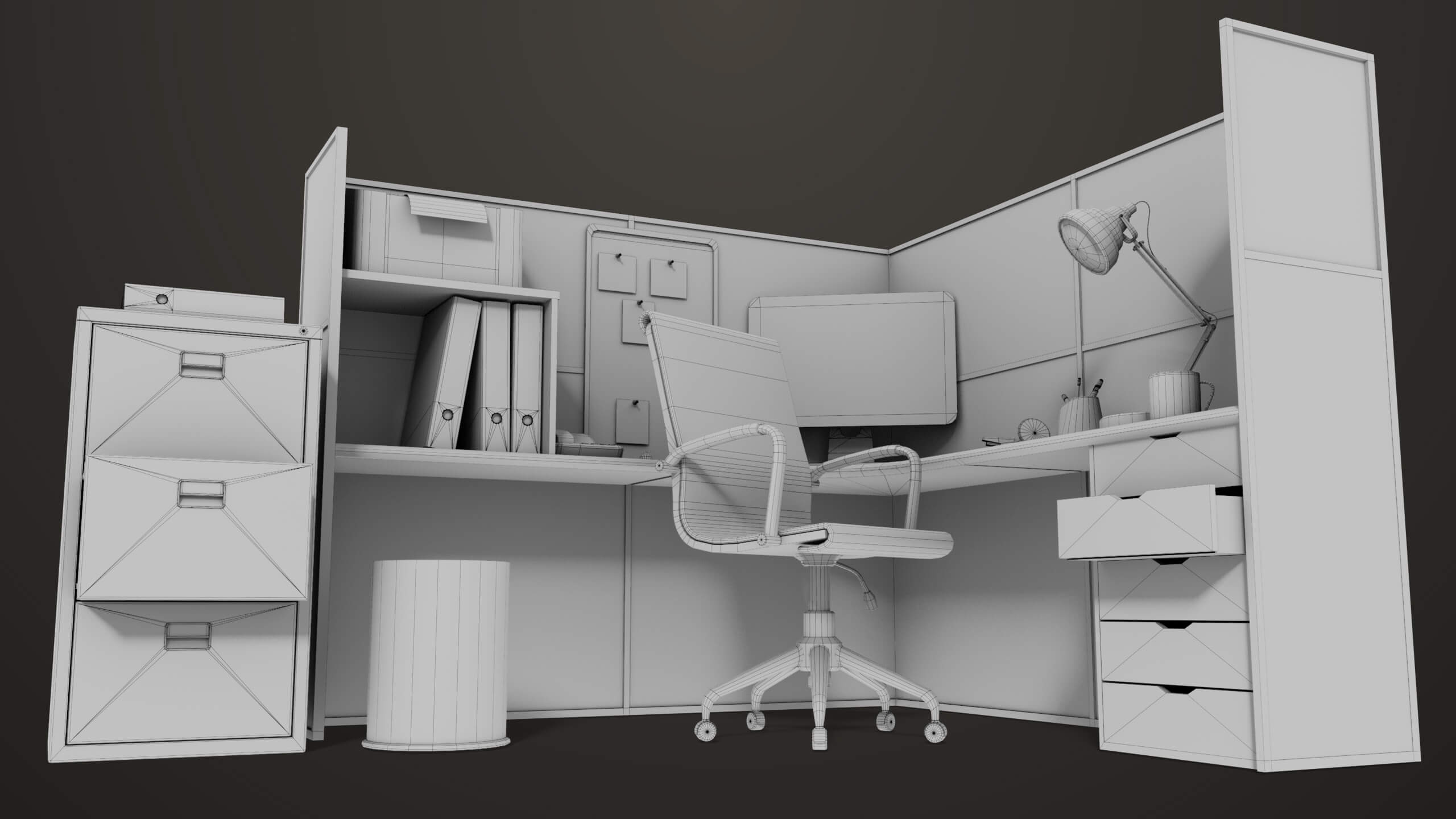 Office Desk Props Single Mat All PBR Unity UE Textures - 3D Model by ...