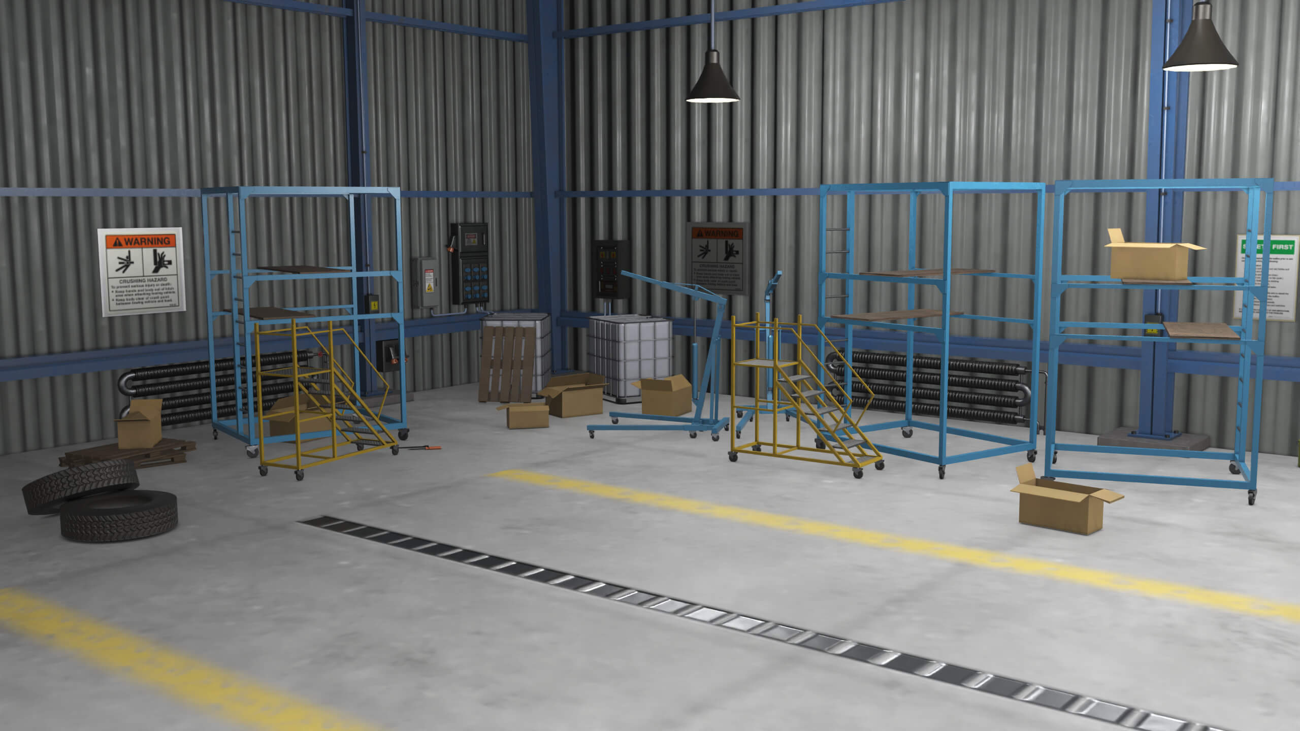 Truck Repair Workshop Interior 01 All PBR Unity UE Textures - 3D Model ...