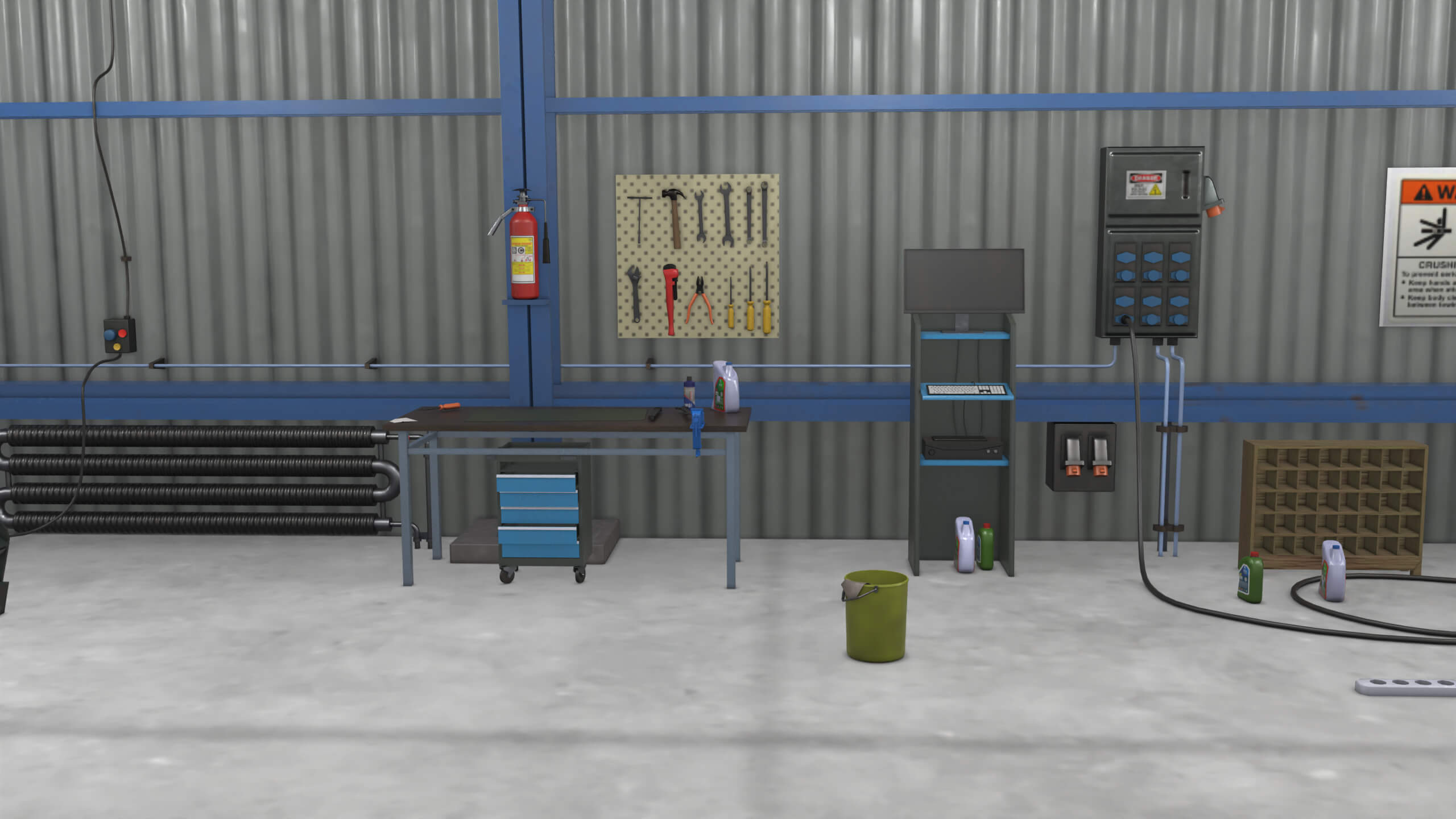 Truck Repair Workshop Interior 01 All PBR Unity UE Textures - 3D Model by Eight Vertex