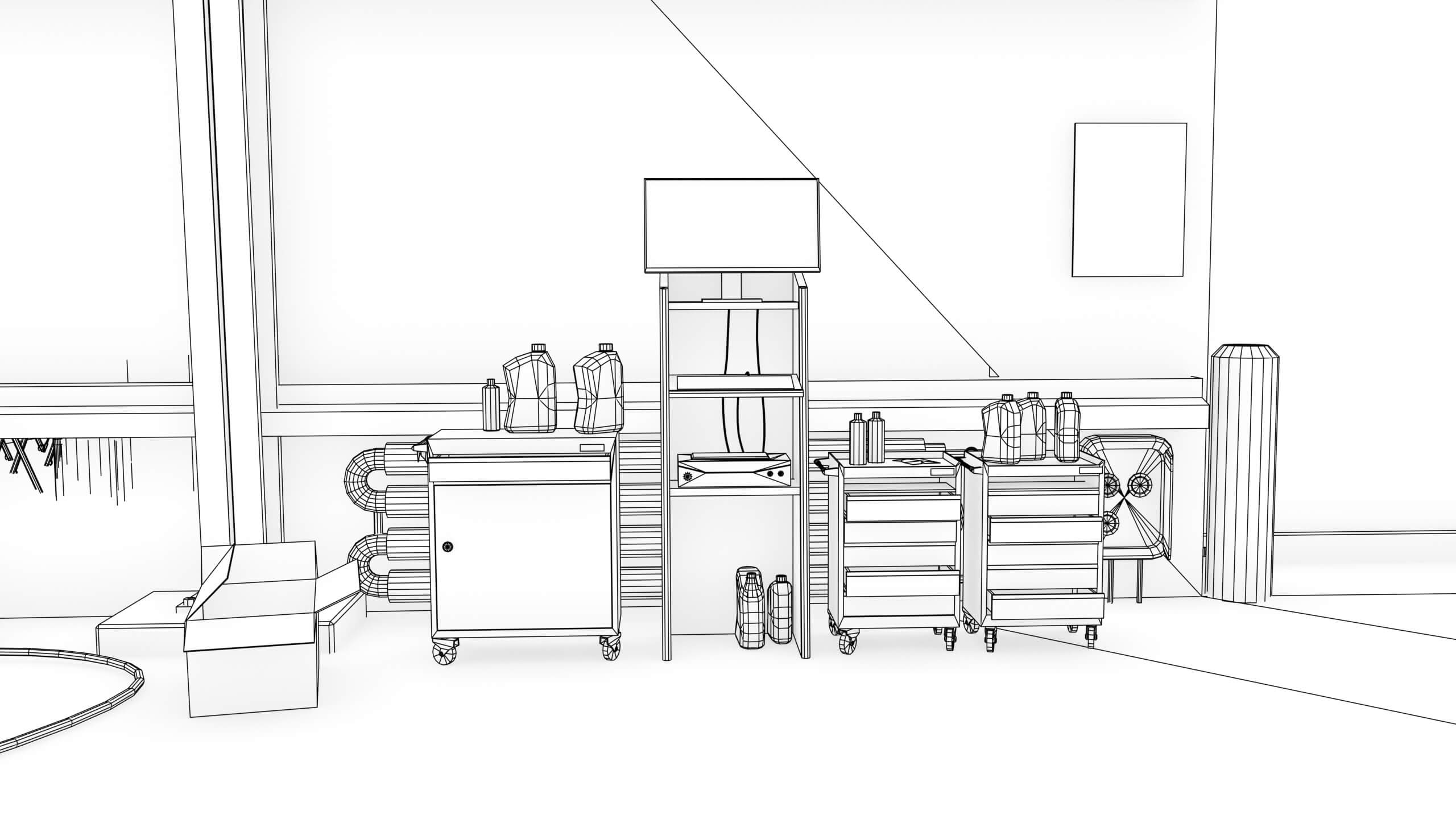 Truck Repair Workshop Interior 01 All PBR Unity UE Textures - 3D Model ...