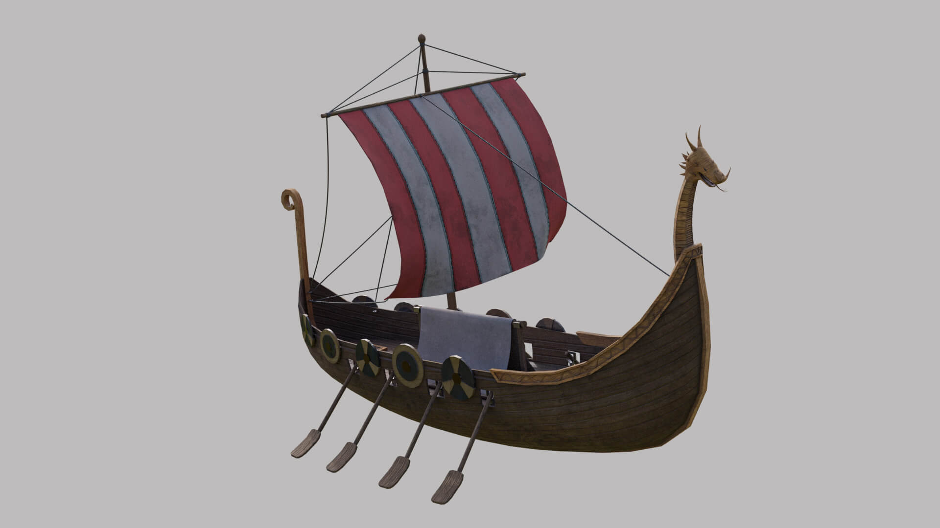 Viking Ship All PBR Unity UE Textures Included - 3D Model by Eight Vertex