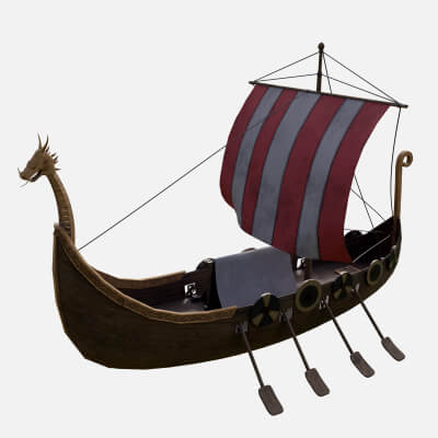 Viking Ship All PBR Unity UE Textures Included - 3D Model by Eight Vertex