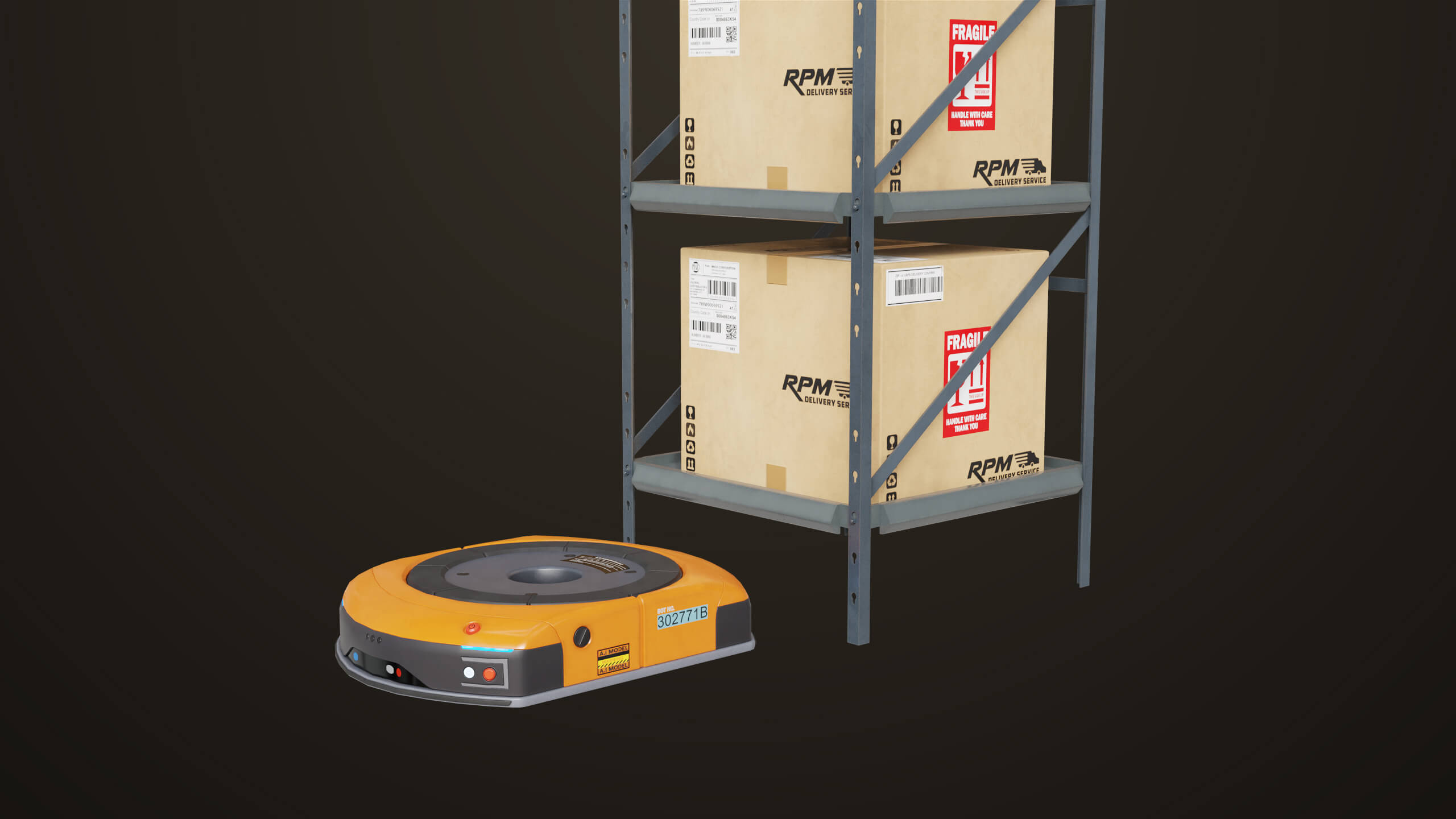 Warehouse Robot Generic All PBR Unity UE Textures - 3D Model by Eight ...