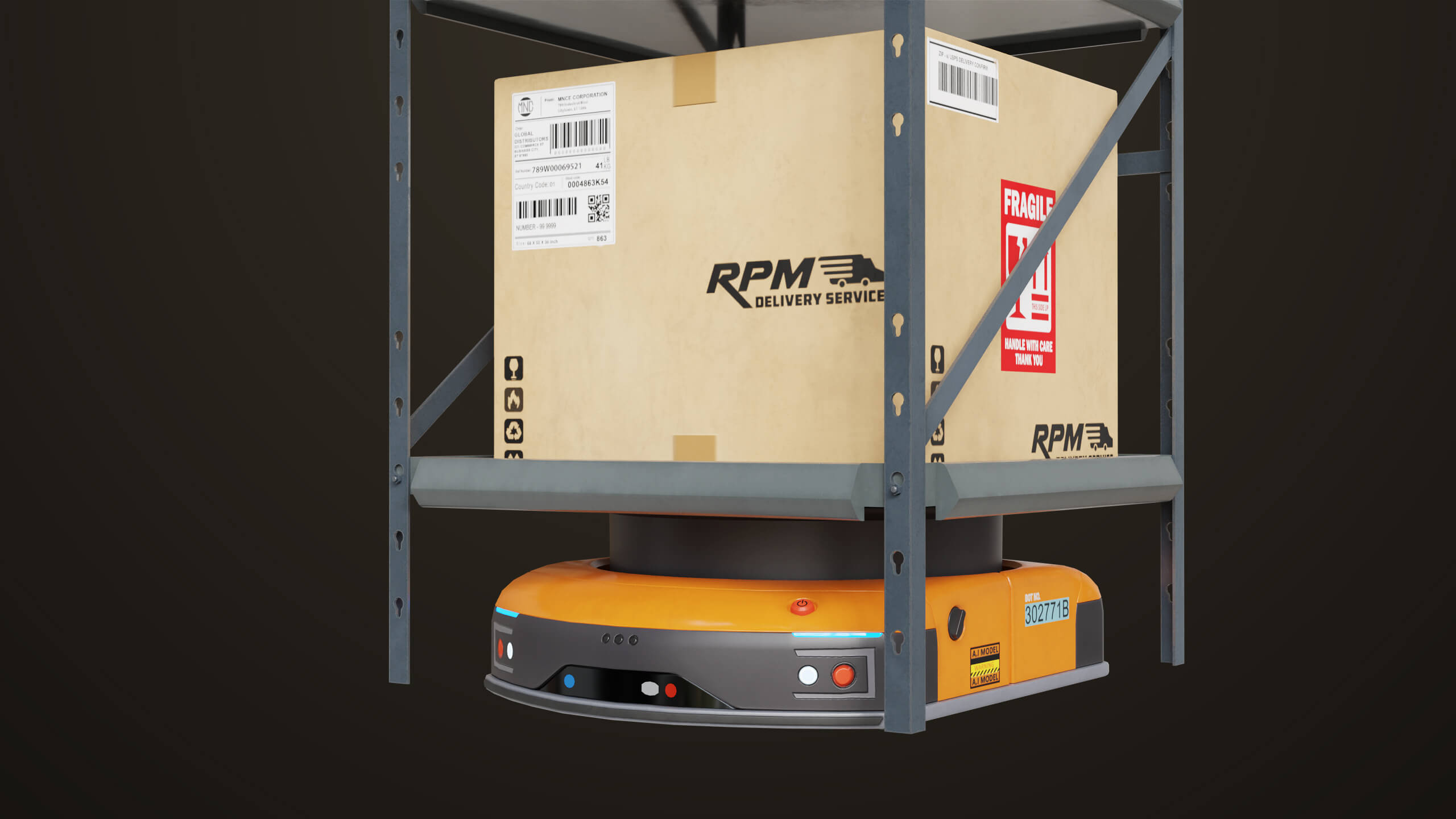 Warehouse Robot Generic All PBR Unity UE Textures - 3D Model by Eight ...