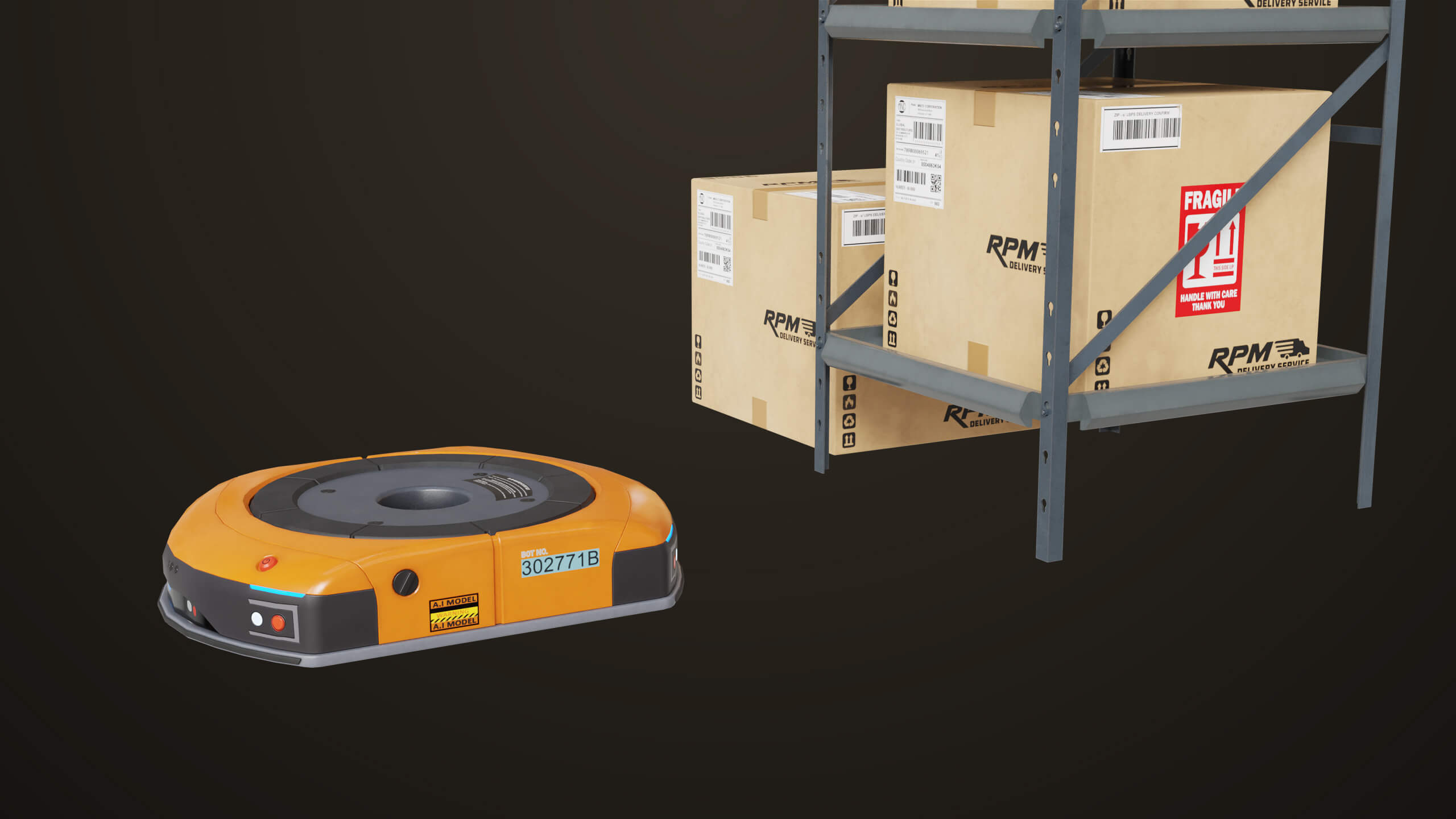 Warehouse Robot Generic All PBR Unity UE Textures - 3D Model by Eight ...