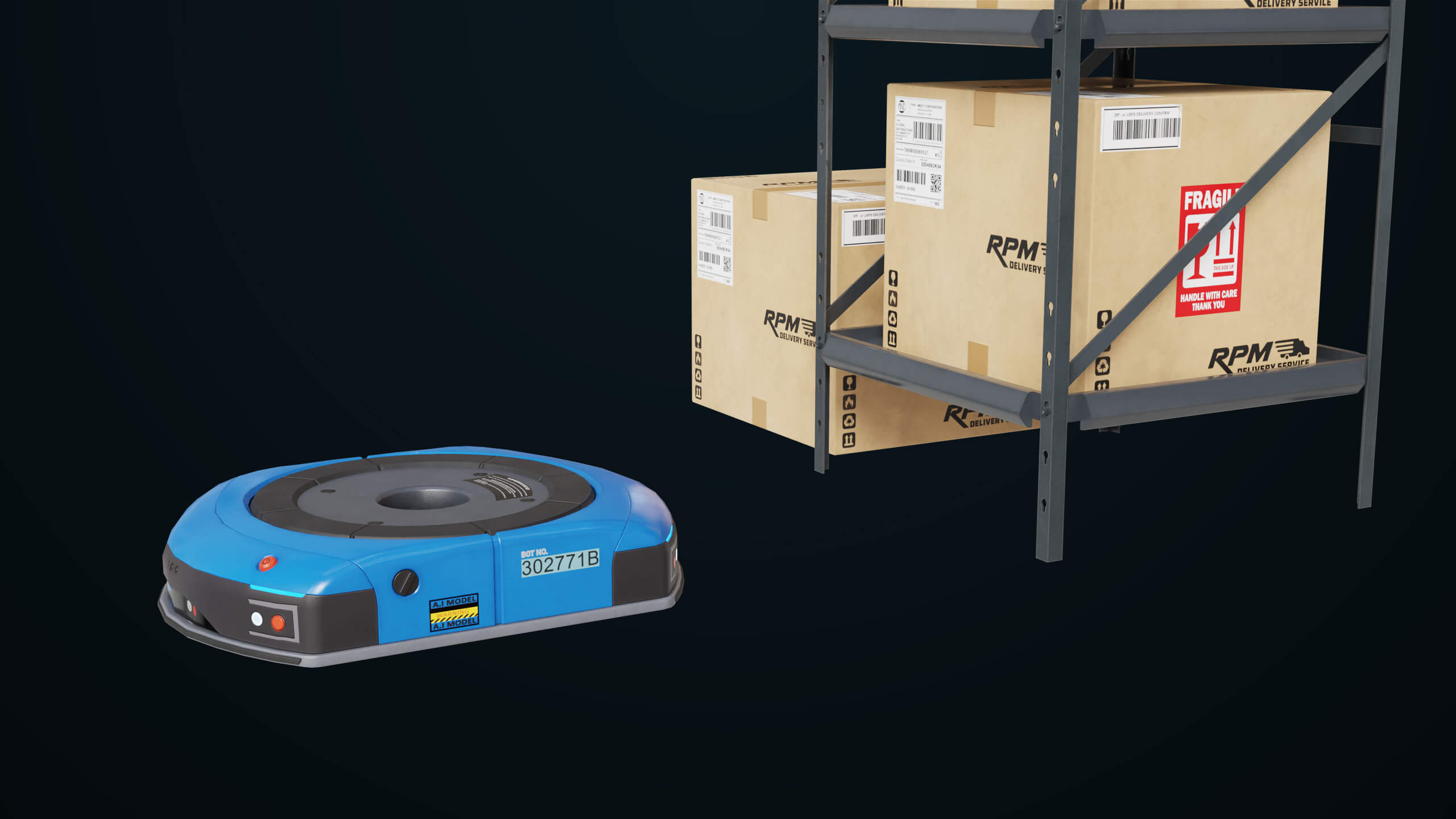 Warehouse Robot Generic All PBR Unity UE Textures - 3D Model by Eight ...