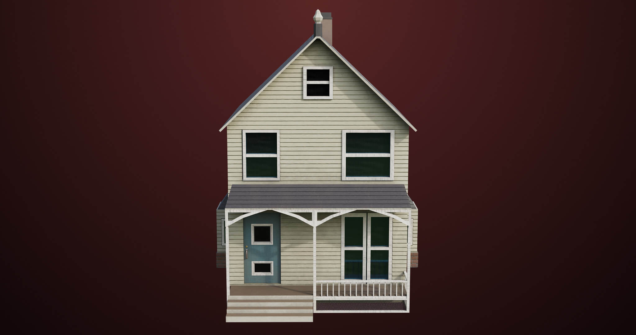 White Wooden House 01 All PBR Unity UE Textures - 3D Model by Eight Vertex