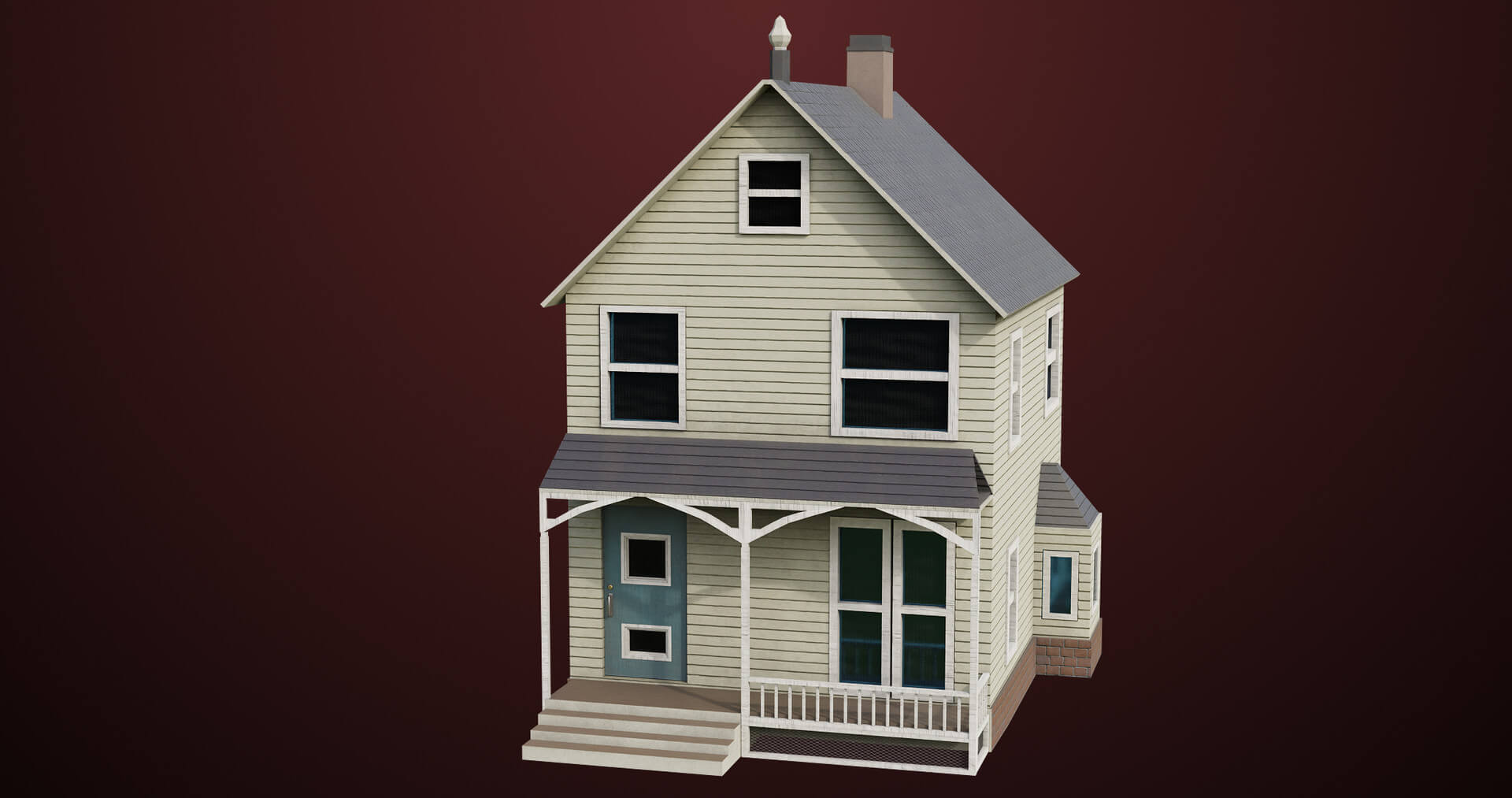 White Wooden House 01 All PBR Unity UE Textures - 3D Model by Eight Vertex