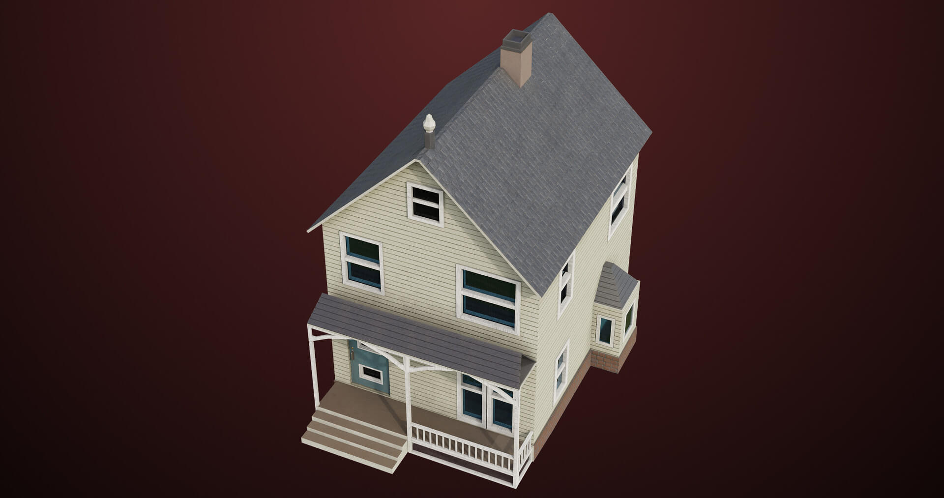 White Wooden House 01 All PBR Unity UE Textures - 3D Model by Eight Vertex