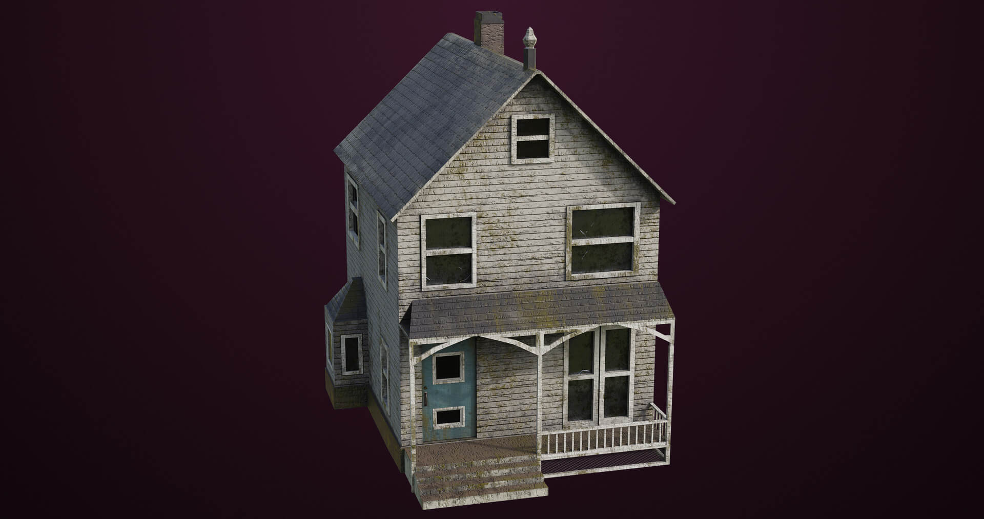 White Wooden Old Dusty House All PBR Unity UE Textures - 3D Model by ...