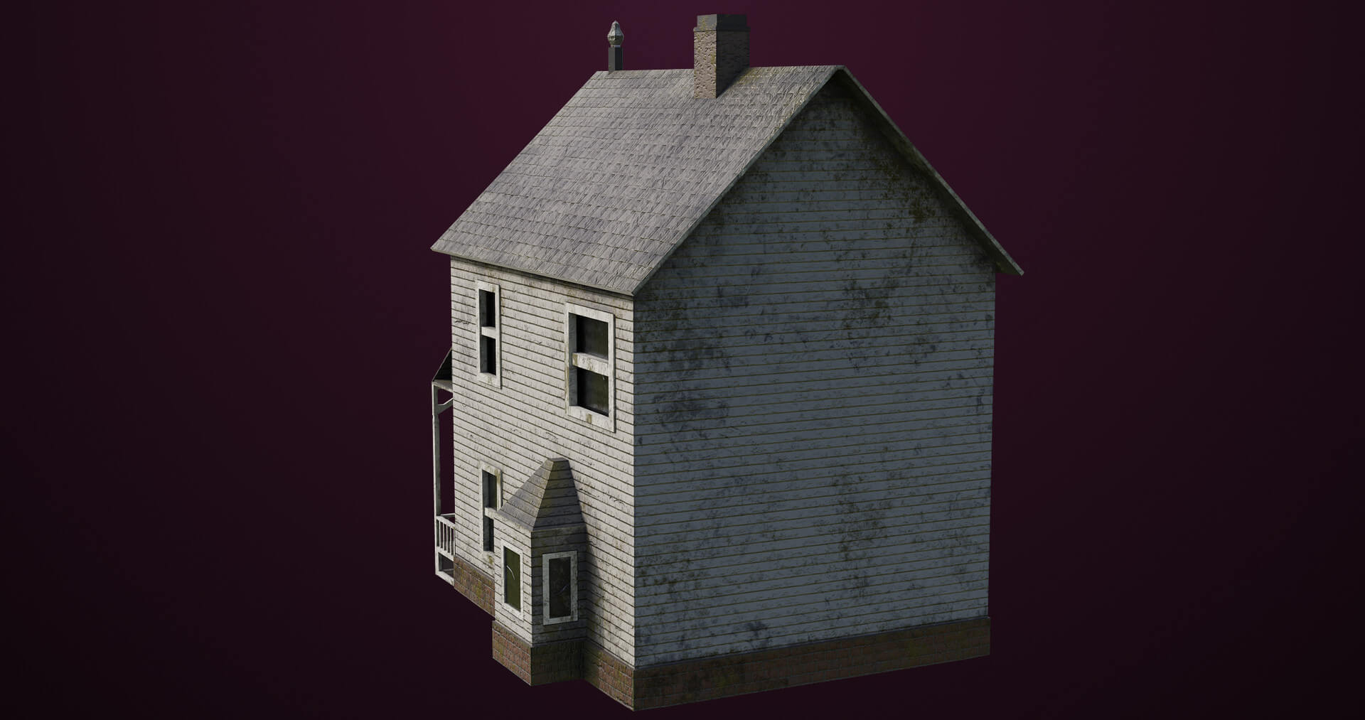 White Wooden Old Dusty House All PBR Unity UE Textures - 3D Model by ...