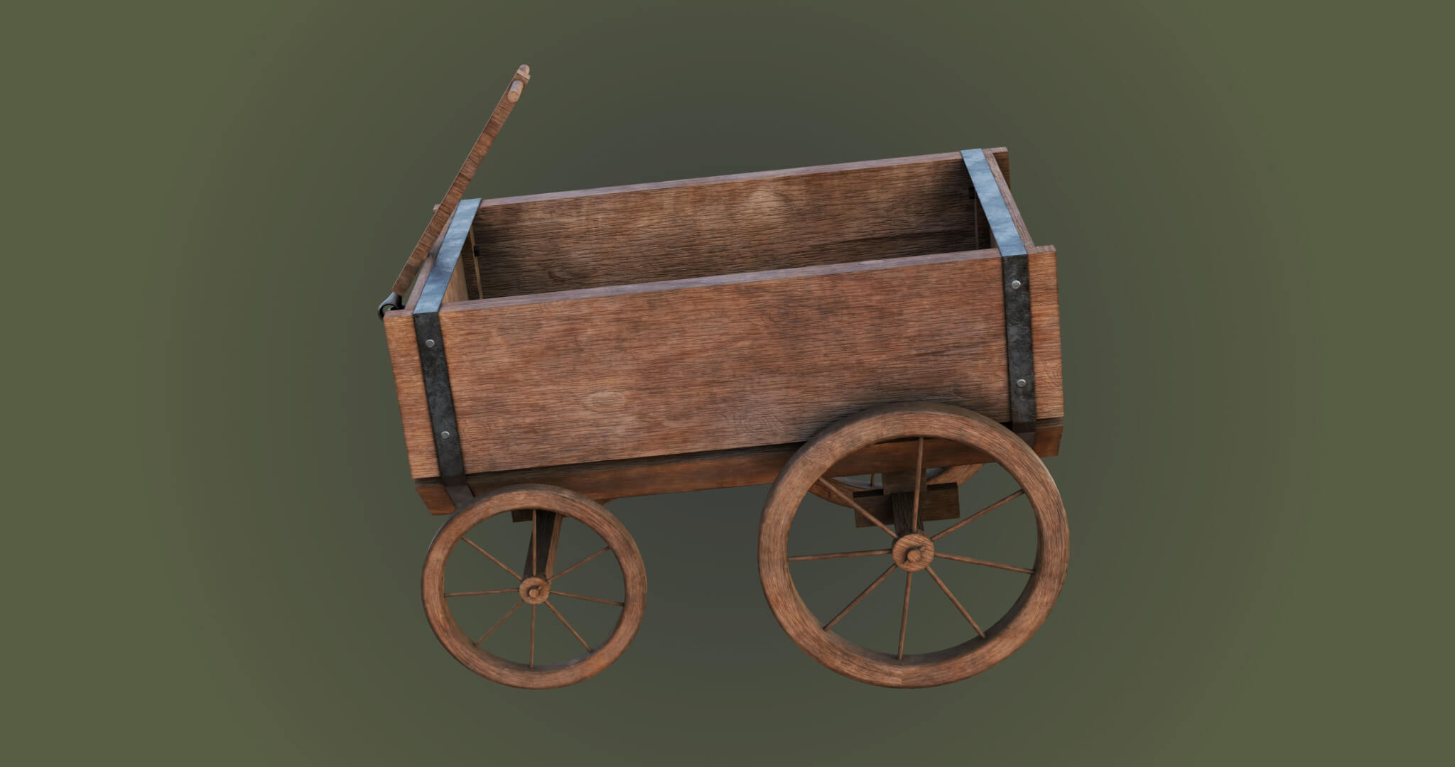 Wooden Cart 02 - 3D Model by Eight Vertex