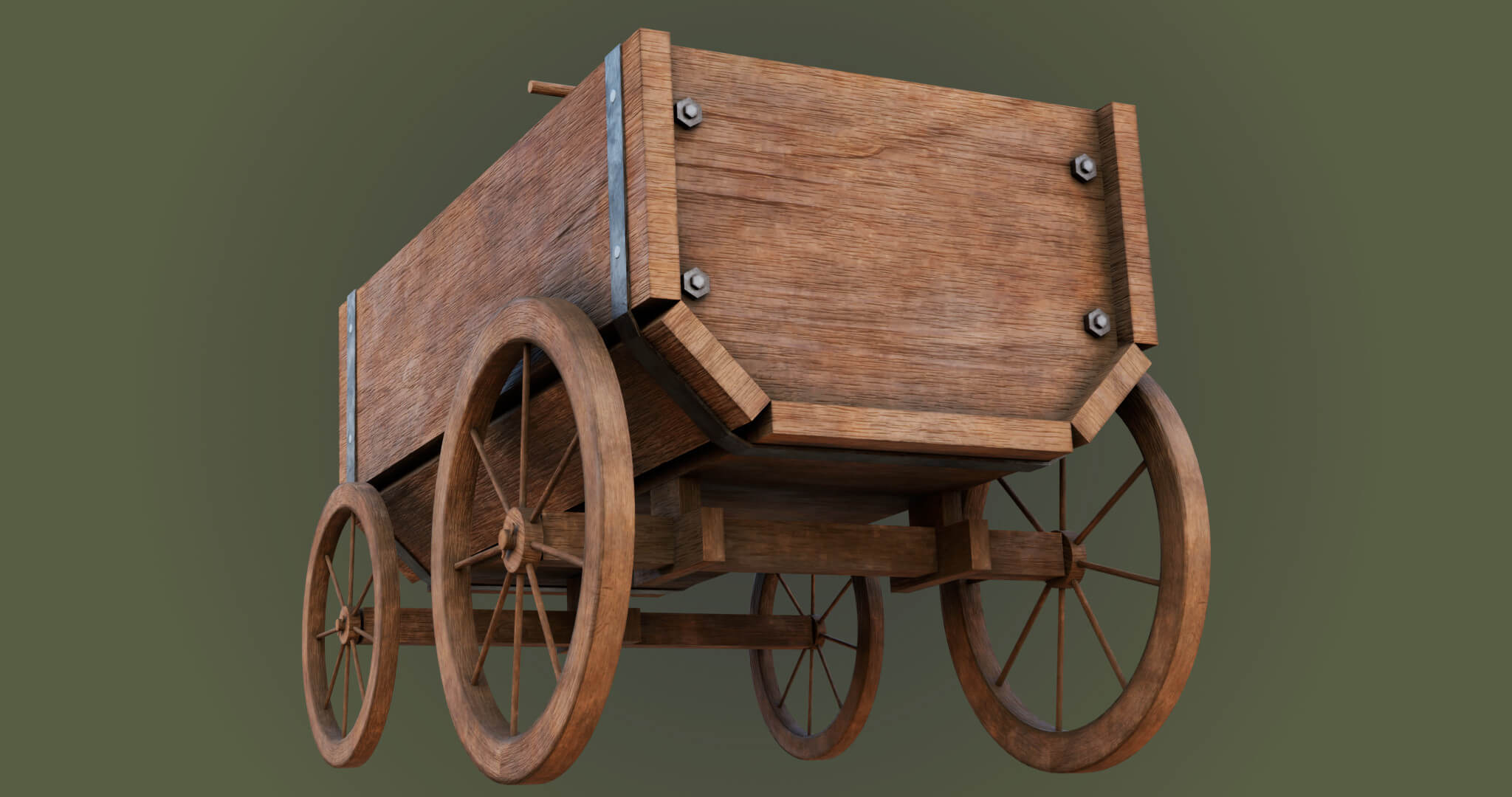 Wooden Cart 02 - 3D Model by Eight Vertex