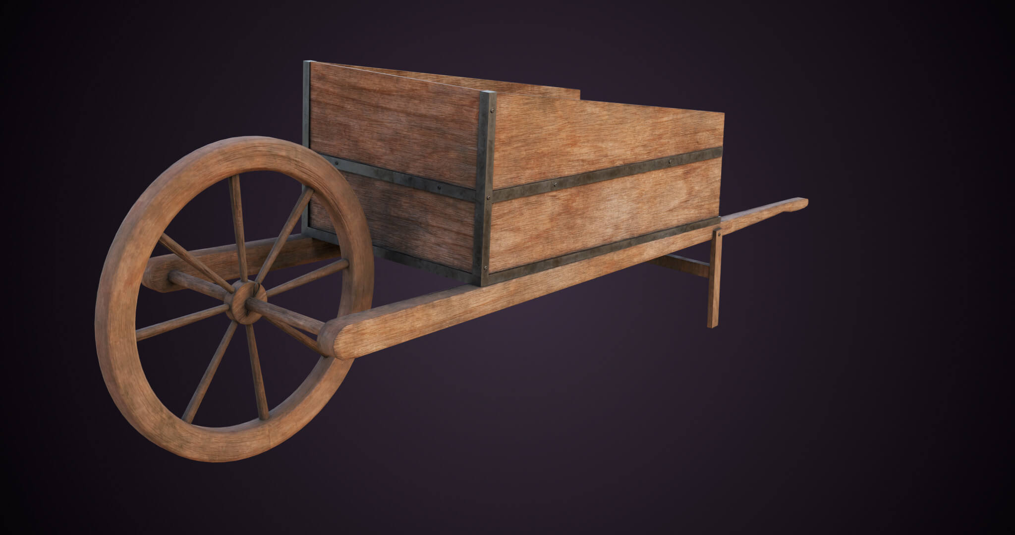 Wooden Cart 03 All PBR Unity UE Textures - 3D Model by Eight Vertex