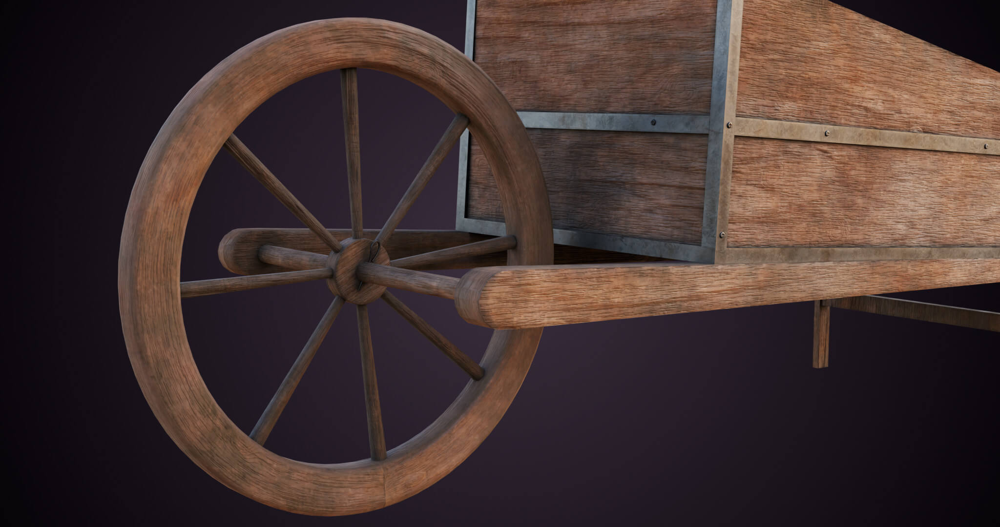 Wooden Cart 03 All PBR Unity UE Textures - 3D Model by Eight Vertex