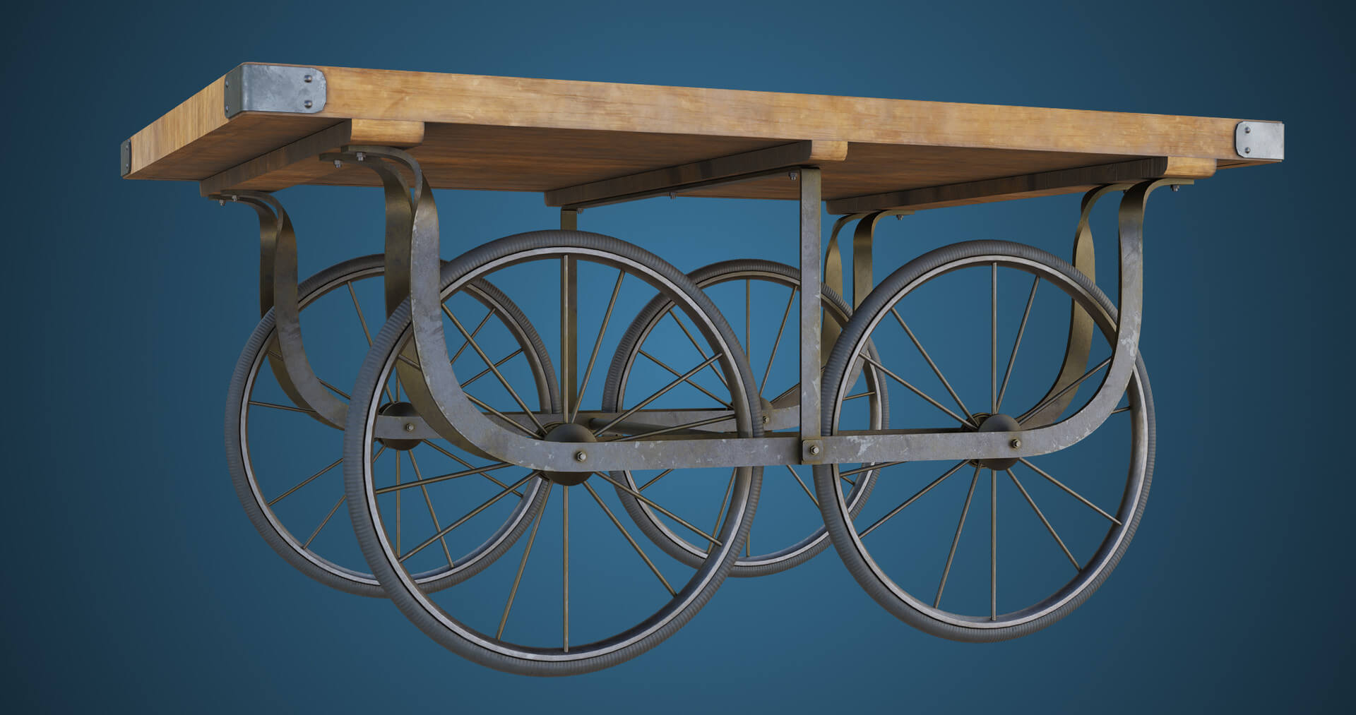 Wooden Cart 05 All PBR Unity UE Textures - 3D Model by Eight Vertex