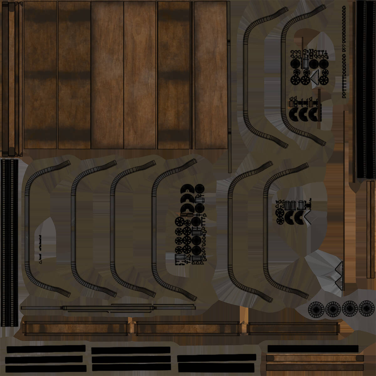 Wooden Cart 05 All PBR Unity UE Textures - 3D Model by Eight Vertex