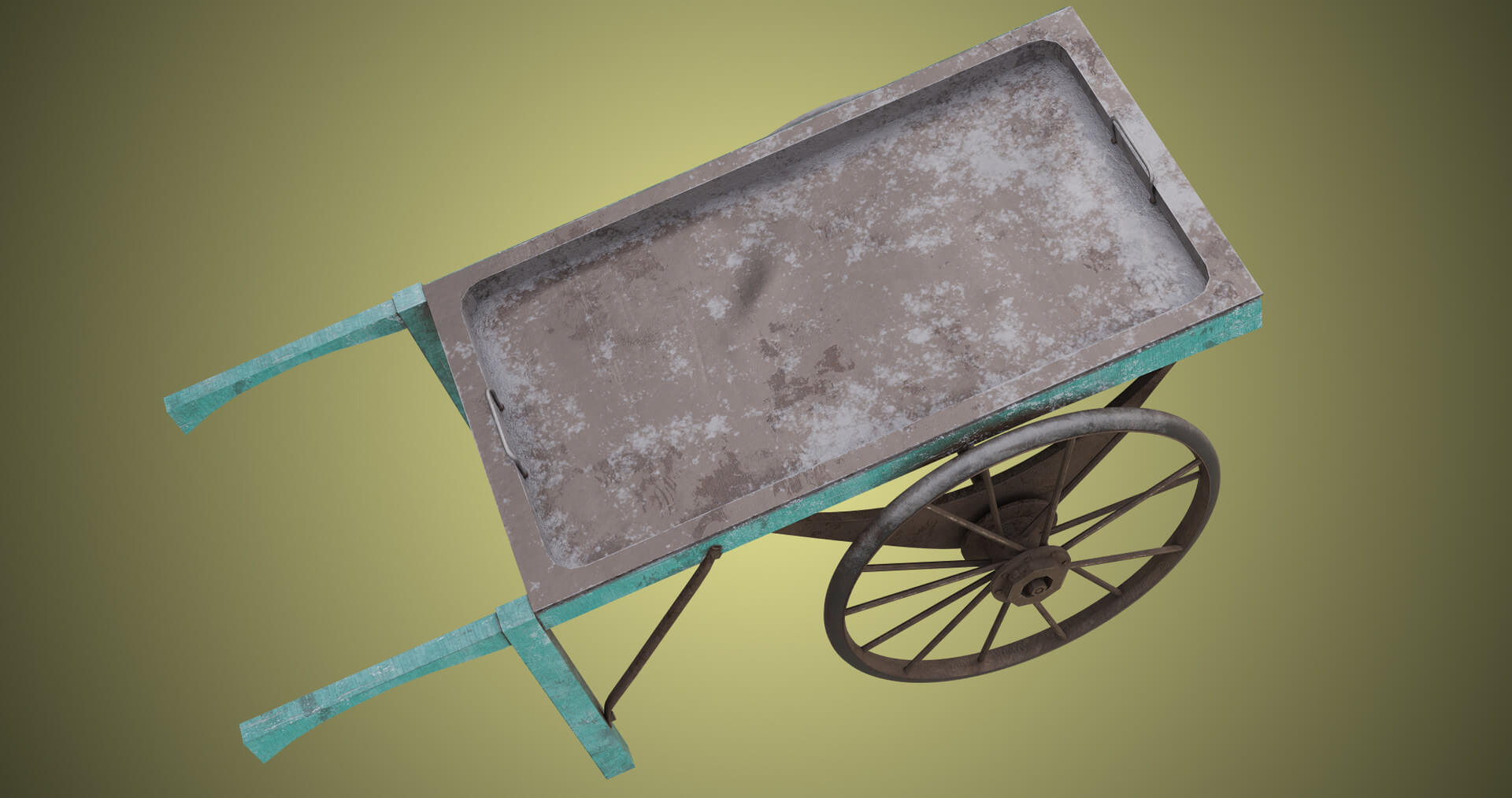 Wooden Cart 06 Green All PBR Unity UE Textures - 3D Model by Eight Vertex