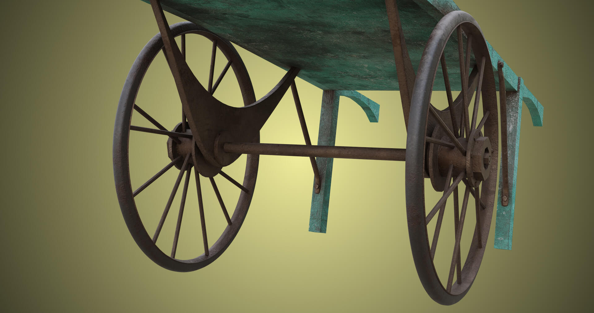 Wooden Cart 06 Green All PBR Unity UE Textures - 3D Model by Eight Vertex
