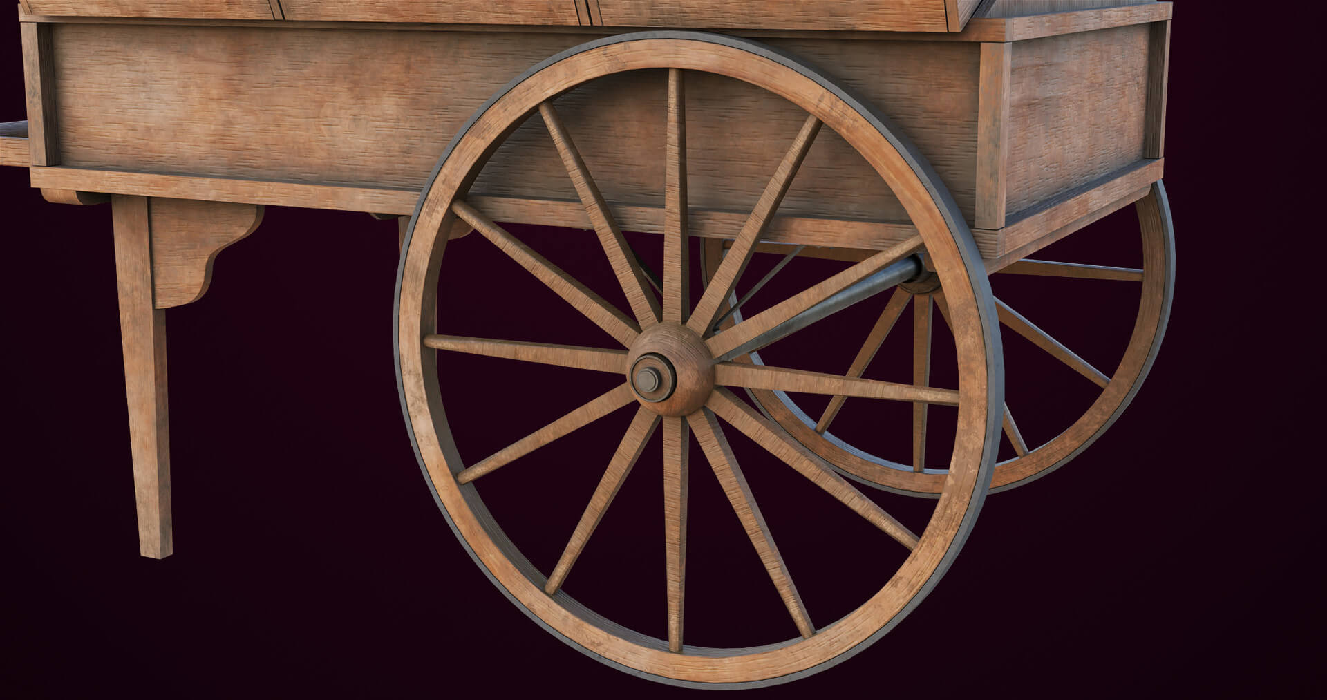 Wooden Cart 7 Dusty All PBR Unity UE Textures Included - 3D Model by ...