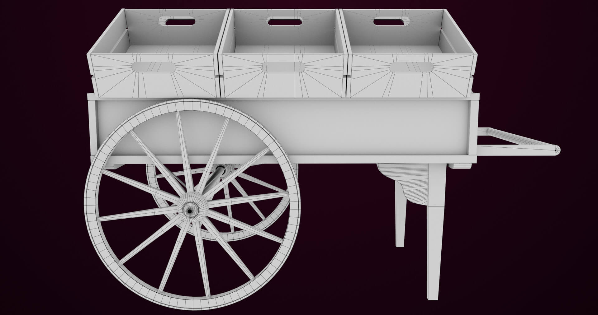 Wooden Cart 7 Dusty All PBR Unity UE Textures Included - 3D Model by ...