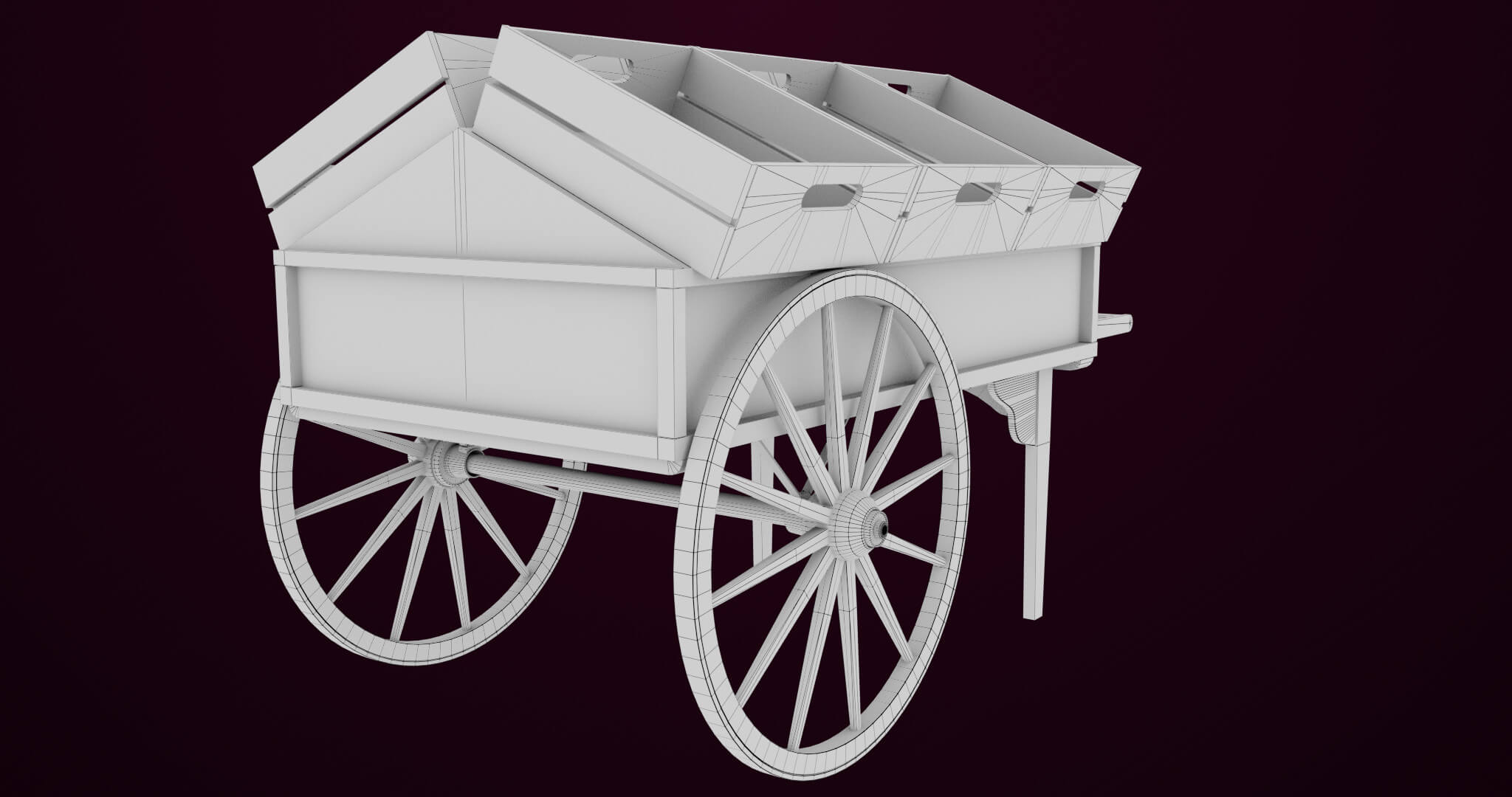 Wooden Cart 7 Dusty All PBR Unity UE Textures Included - 3D Model by ...