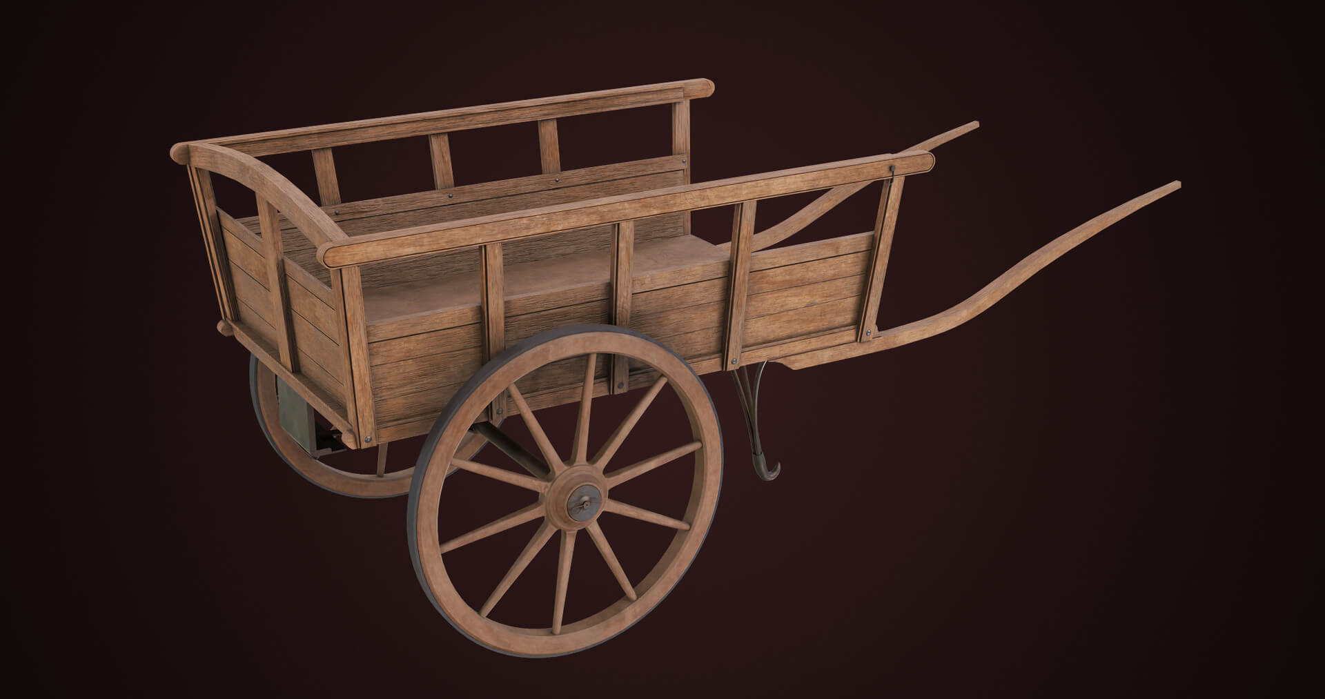 Wooden Cart11 All PBR Unity UE Textures Included - 3D Model by Eight Vertex